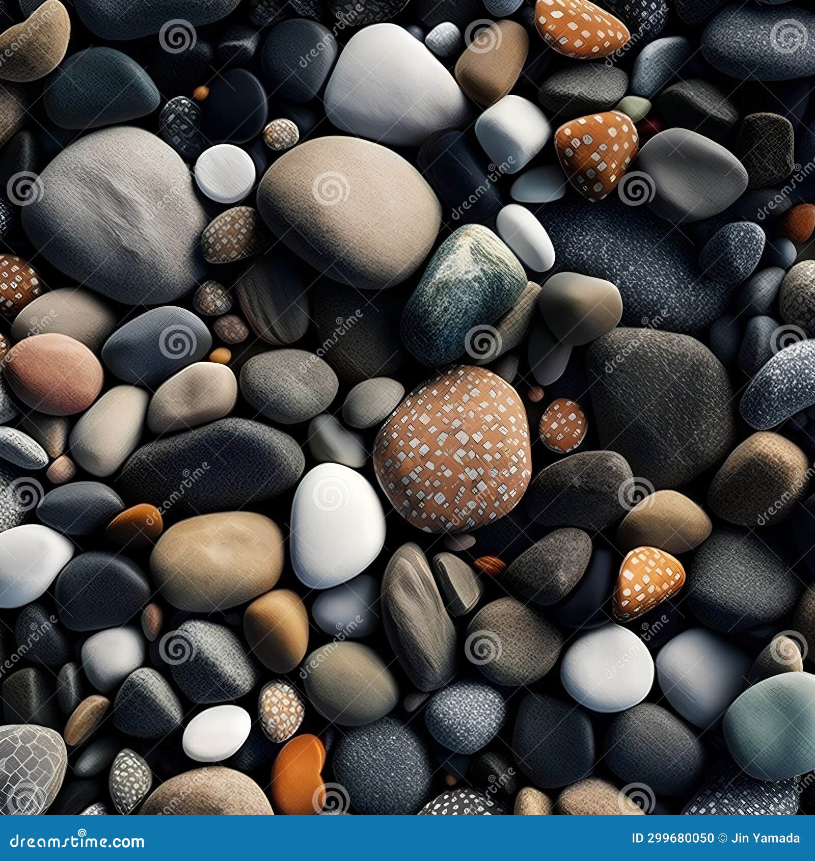 Colorful Pebble Stones Background. 3d Render Illustration Stock ...