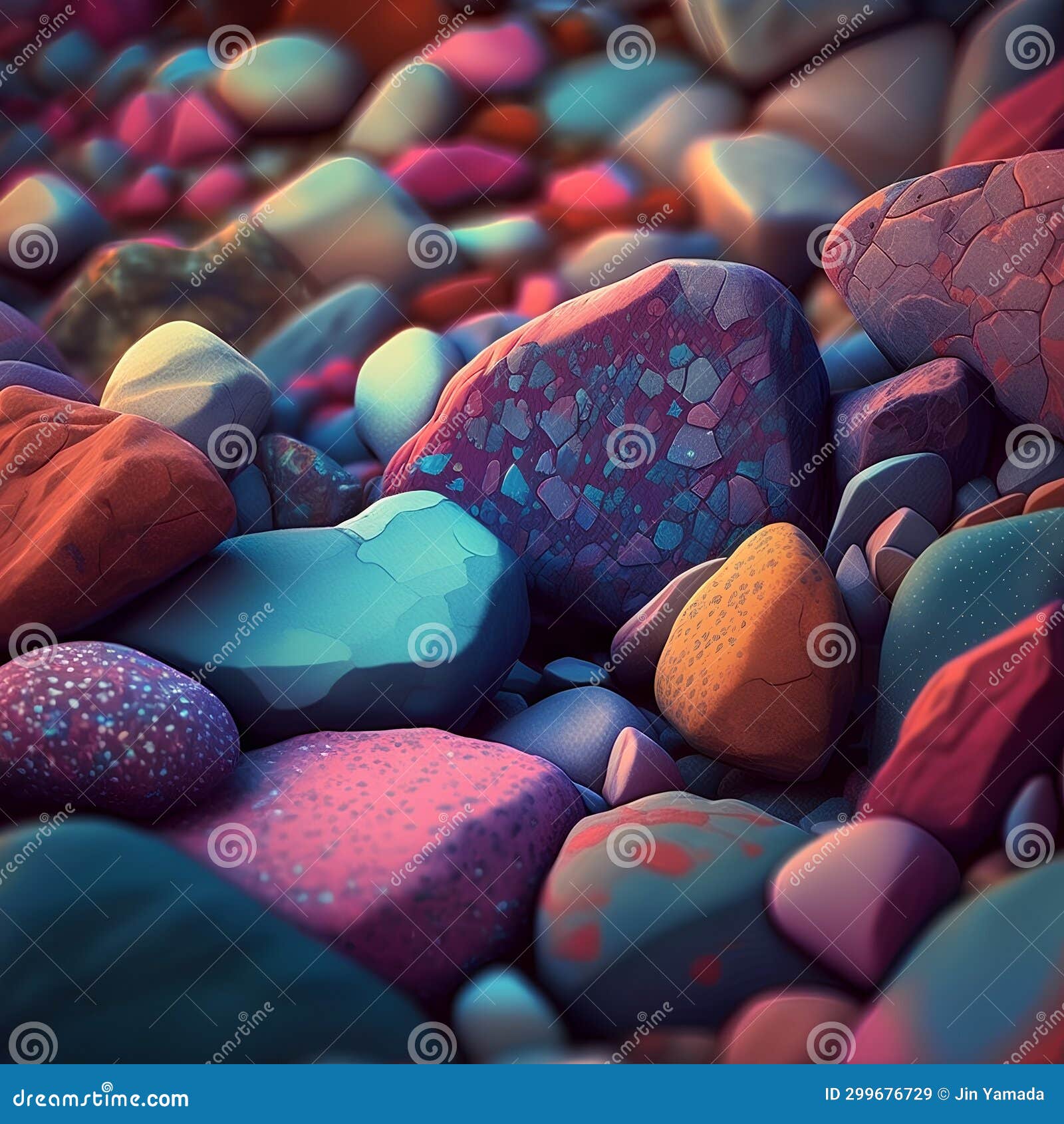 Colorful Pebble Nestled In A Pile Of Sand Podium, Empty Showcase For ...