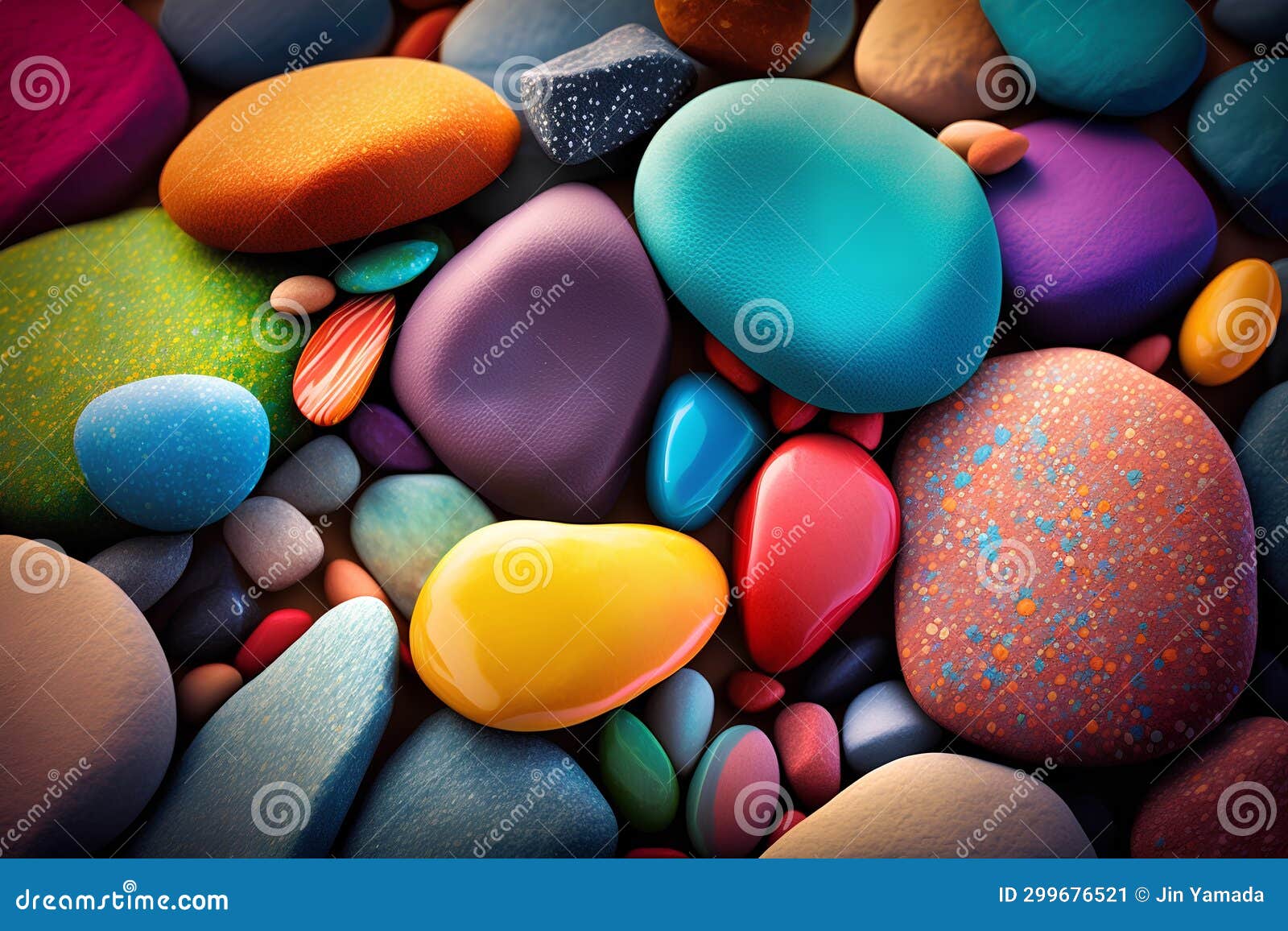 Colorful Pebbles Background. 3d Rendering. Computer Digital Drawing ...