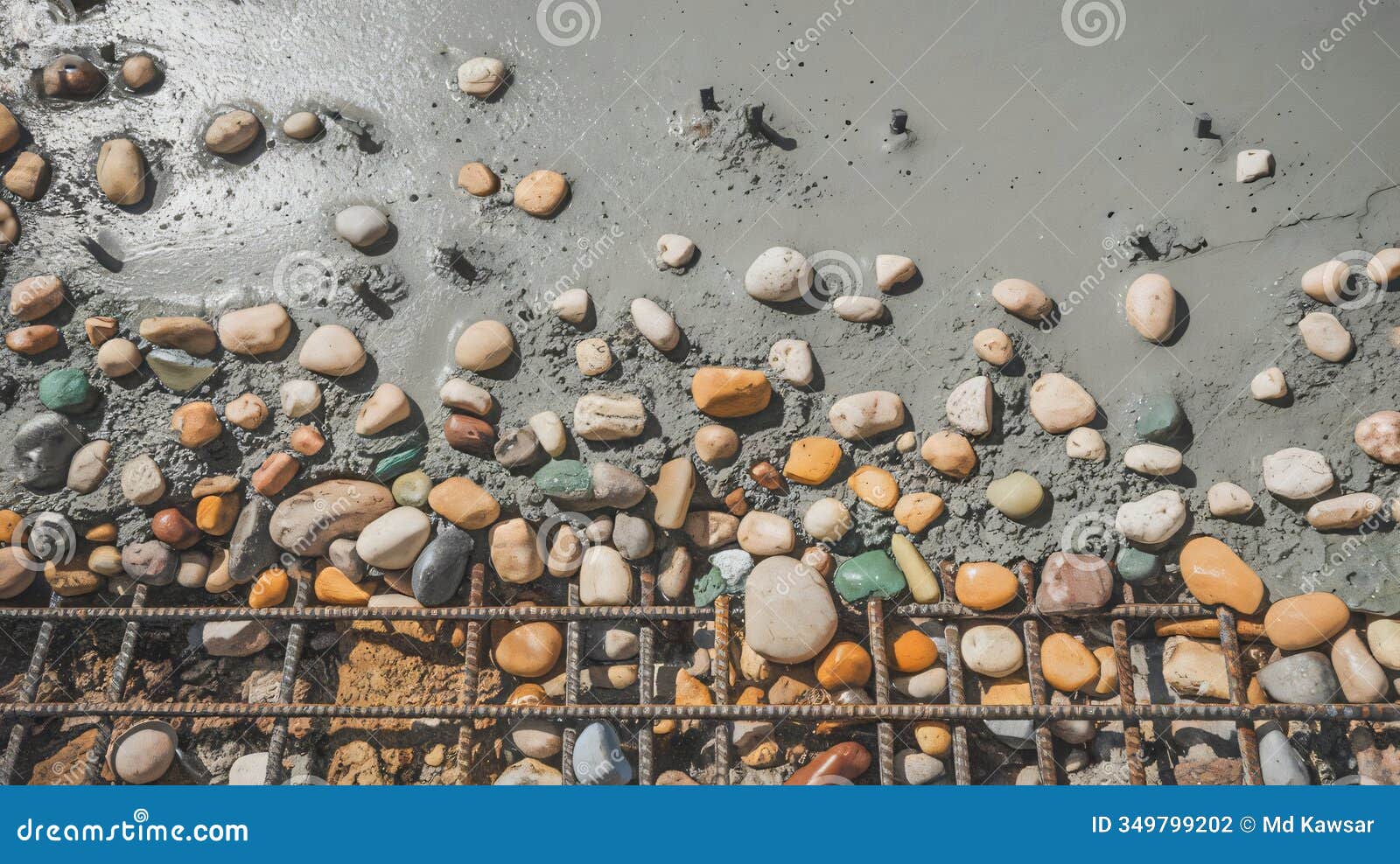 Colorful Pebbles Embedded in Wet Concrete Texture, High Quality Image ...