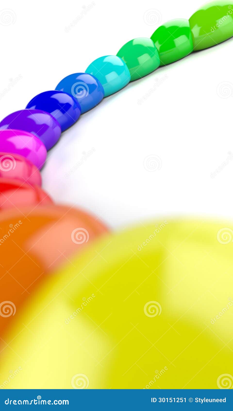 Colorful Pebbles Spiral In Rainbow Colors For Chakra Healing On White ...