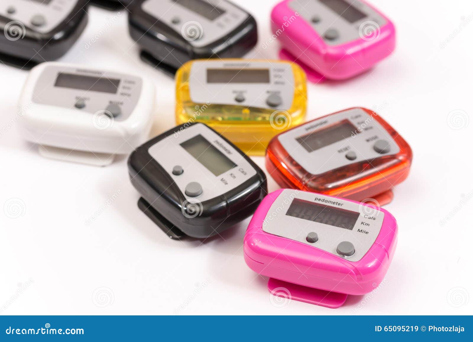 Colorful Pedometers Over White Background Stock Image - Image of ...