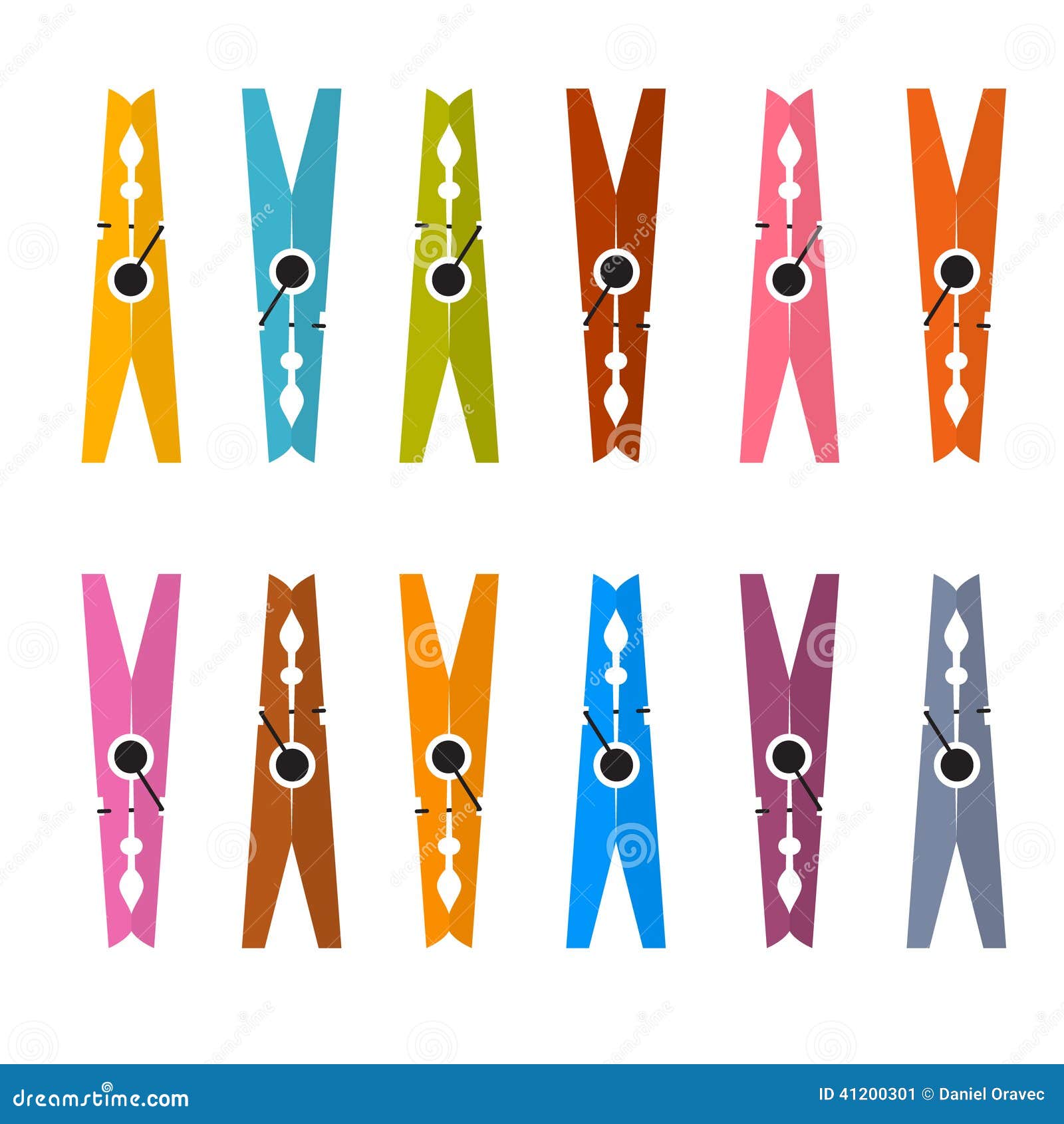 Colorful Pegs Set Vector Illustration Stock Vector - Illustration of ...