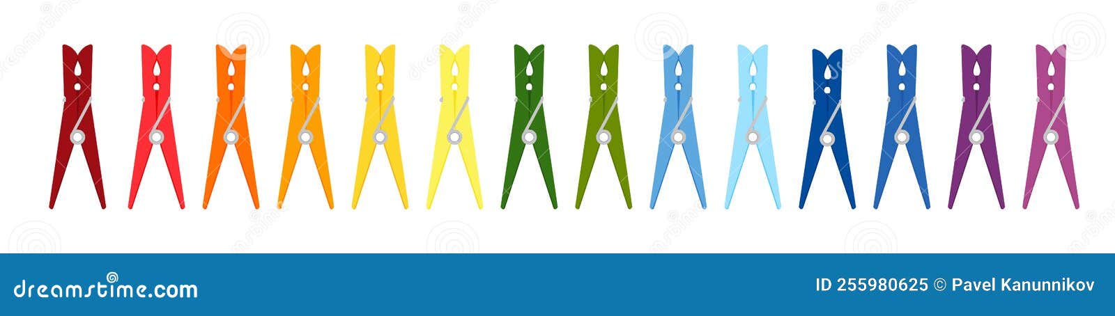Colorful Pegs Set Vector Illustration Isolated on White Background ...