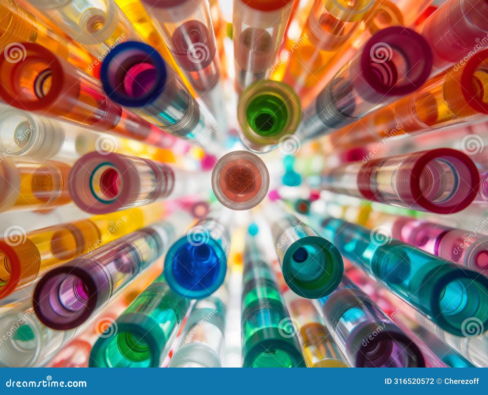 Colorful Pen Array from Below Stock Photo - Image of drawing, diversity ...