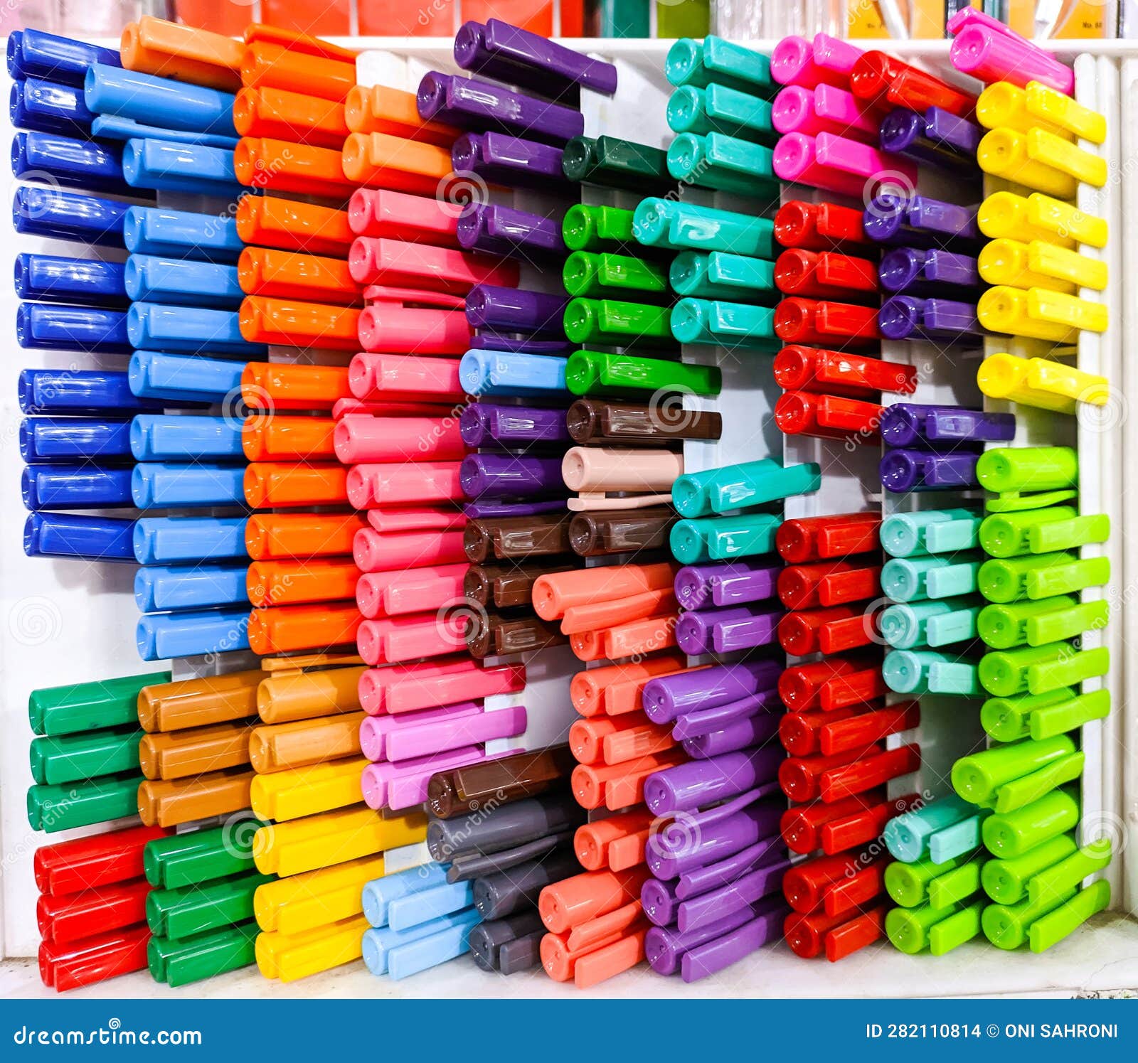 Colorful Pen Cap Tilted Position Stock Photo - Image of desk, plastic ...