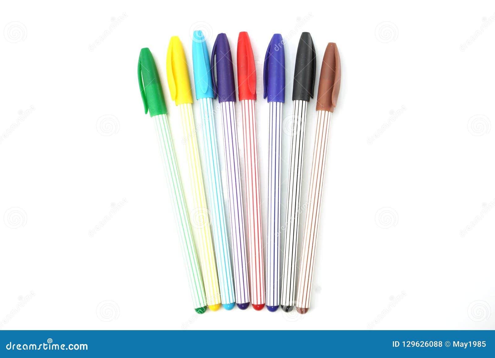 Colorful Pen Isolated on White Background Stock Photo - Image of ...