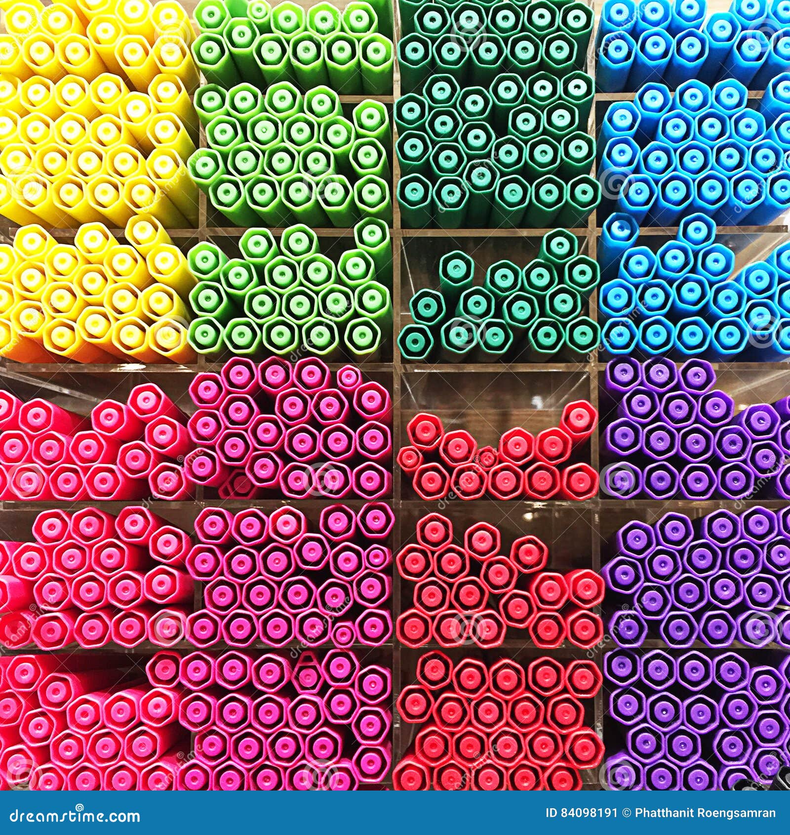 Colorful Pen Texture for Background Stock Image - Image of yellow ...