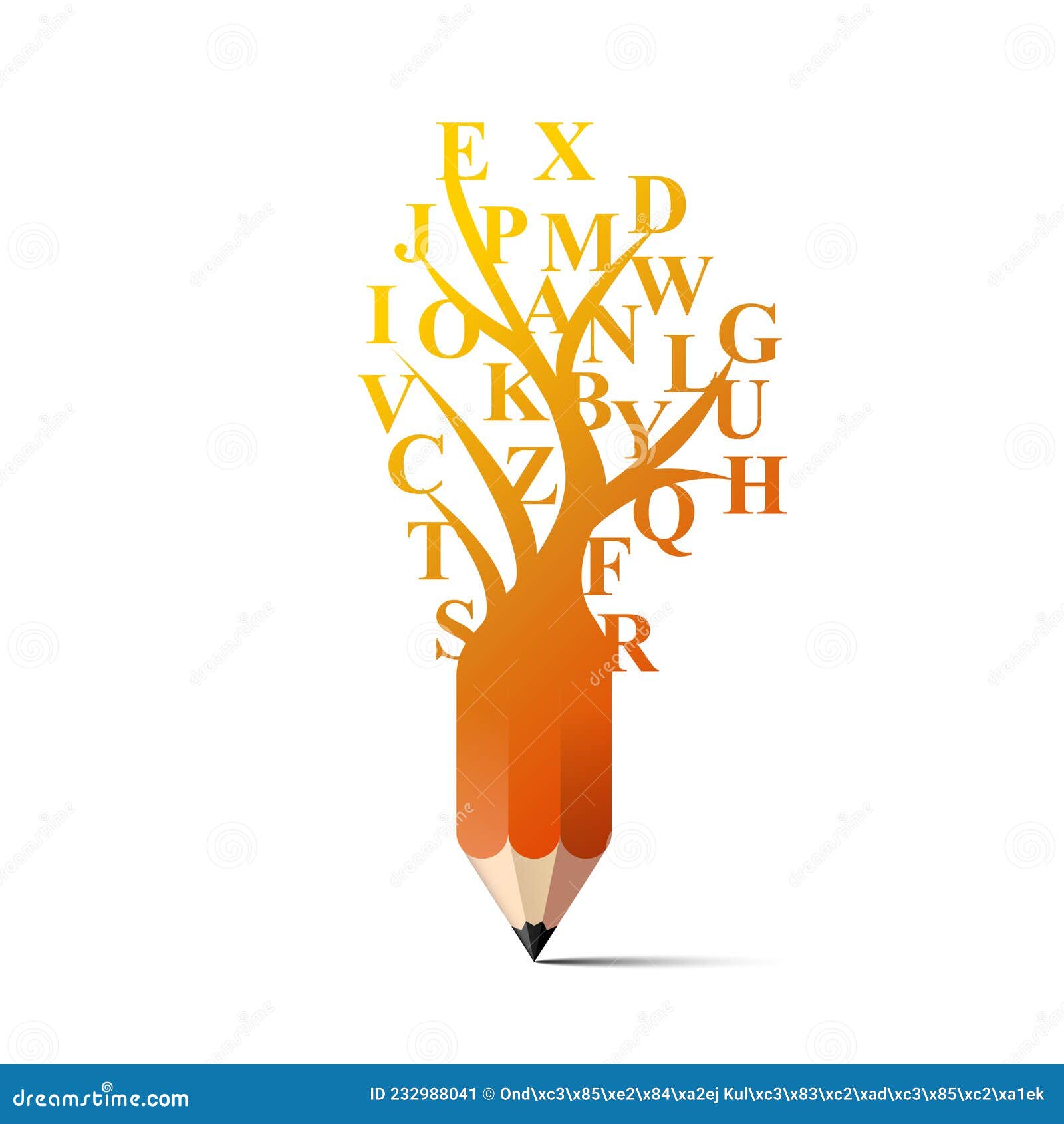 Colorful Pencil with Alphabet Letters. Vector Illustration Stock Vector ...