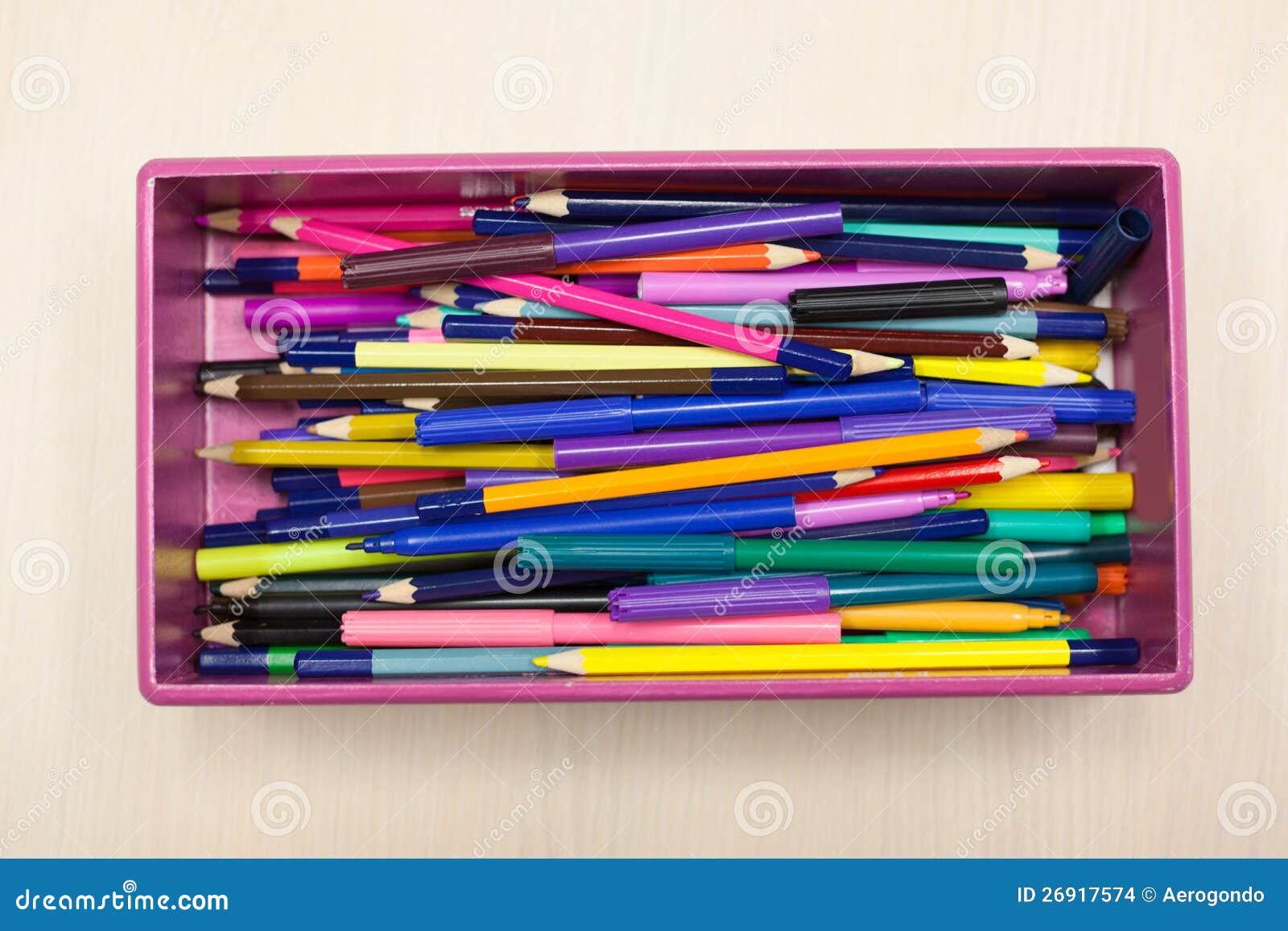 Colorful pencil box stock photo. Image of blue, green - 26917574
