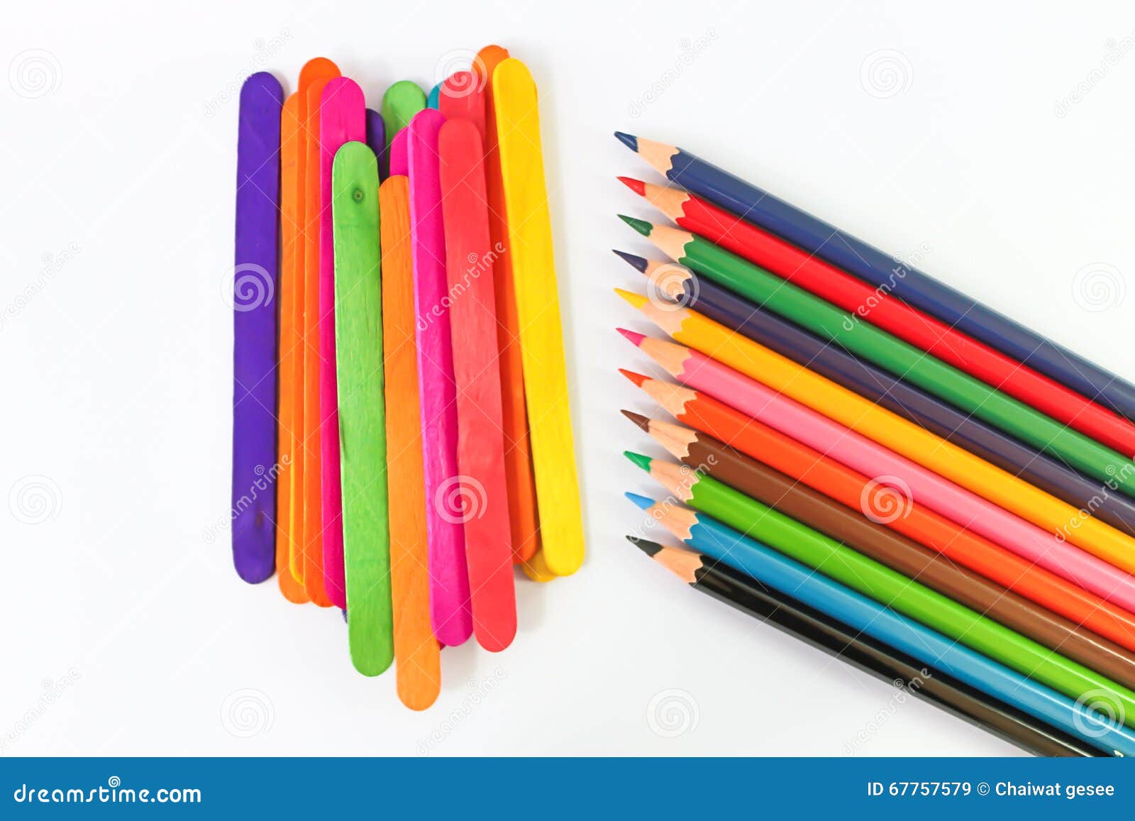 Colorful Pencil Crayons Over a White Background Stock Image - Image of ...