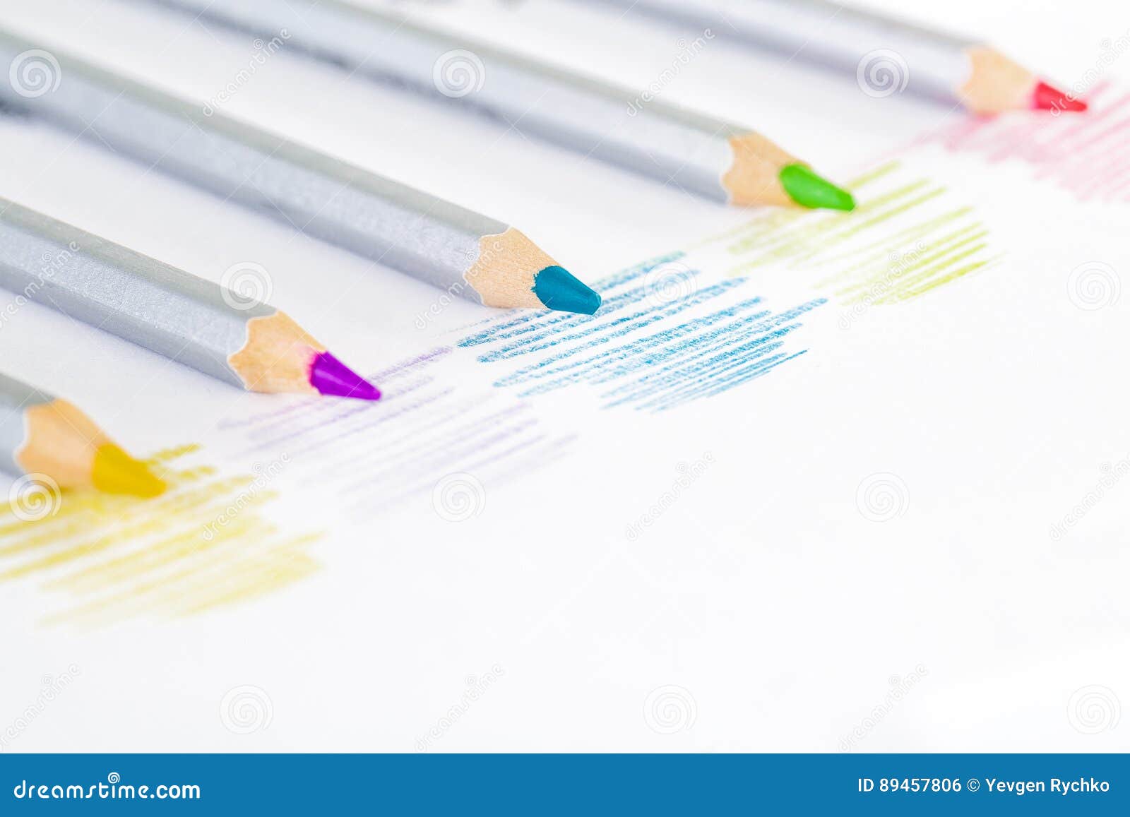 Colorful Pencil Drawing and Pencil on White Background Stock Photo ...