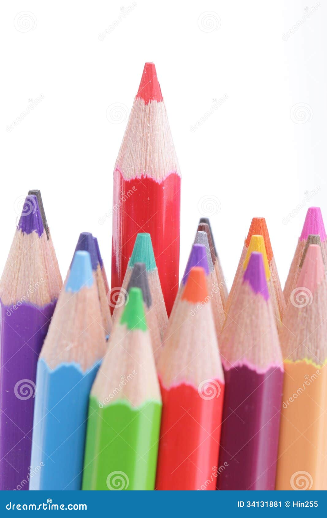 Colorful of Pencils in Concept All for One Stock Image - Image of green ...