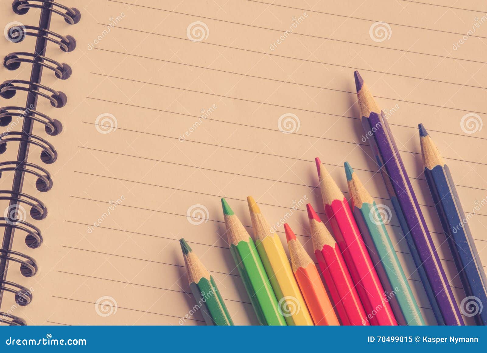Colorful Pencils on Linear Paper Stock Image - Image of artistic, group ...