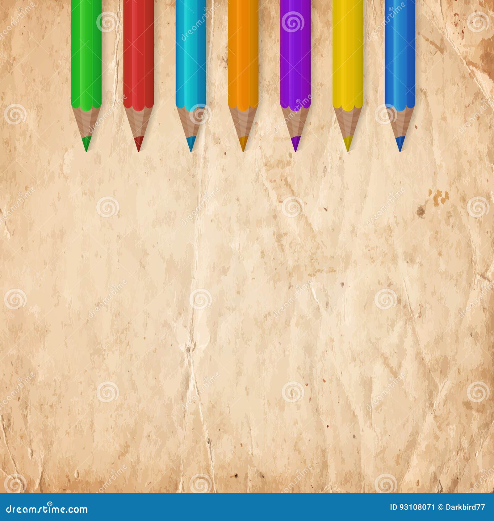 Colorful Pencils On The Old Paper Background Royalty-Free Cartoon ...