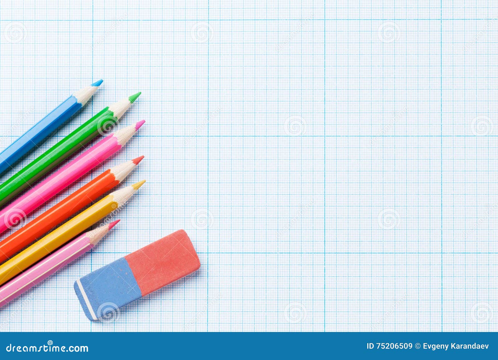 Colorful Pencils Over Paper Stock Image - Image of pencil, elementary ...