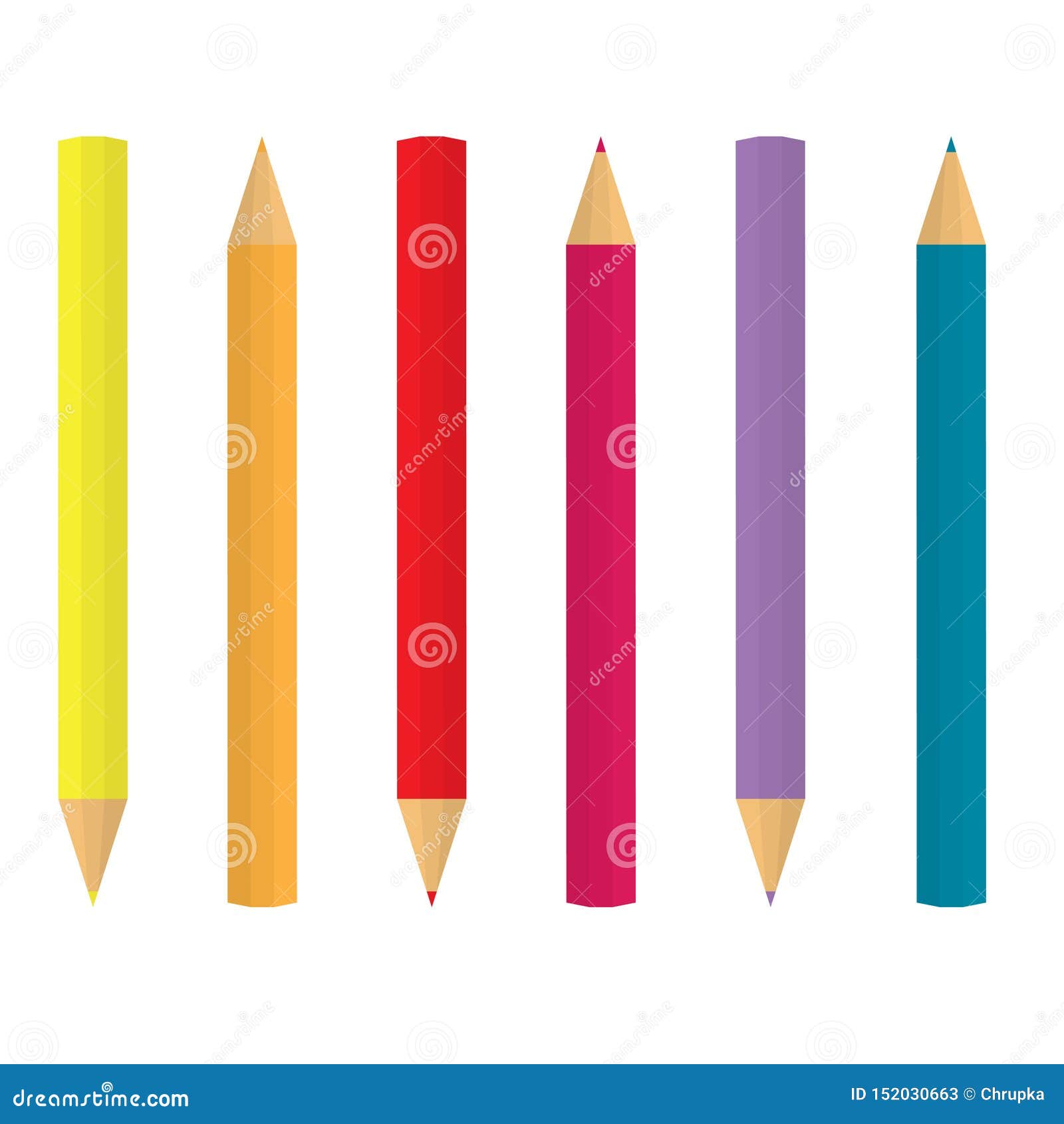 Colorful pencils in a row stock vector. Illustration of creative ...