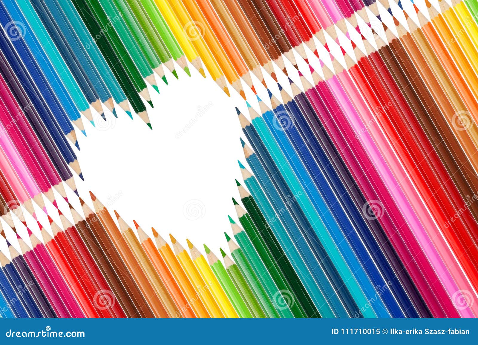 Colorful Pencils Set in Middle of Heart Shape Stock Image - Image of ...