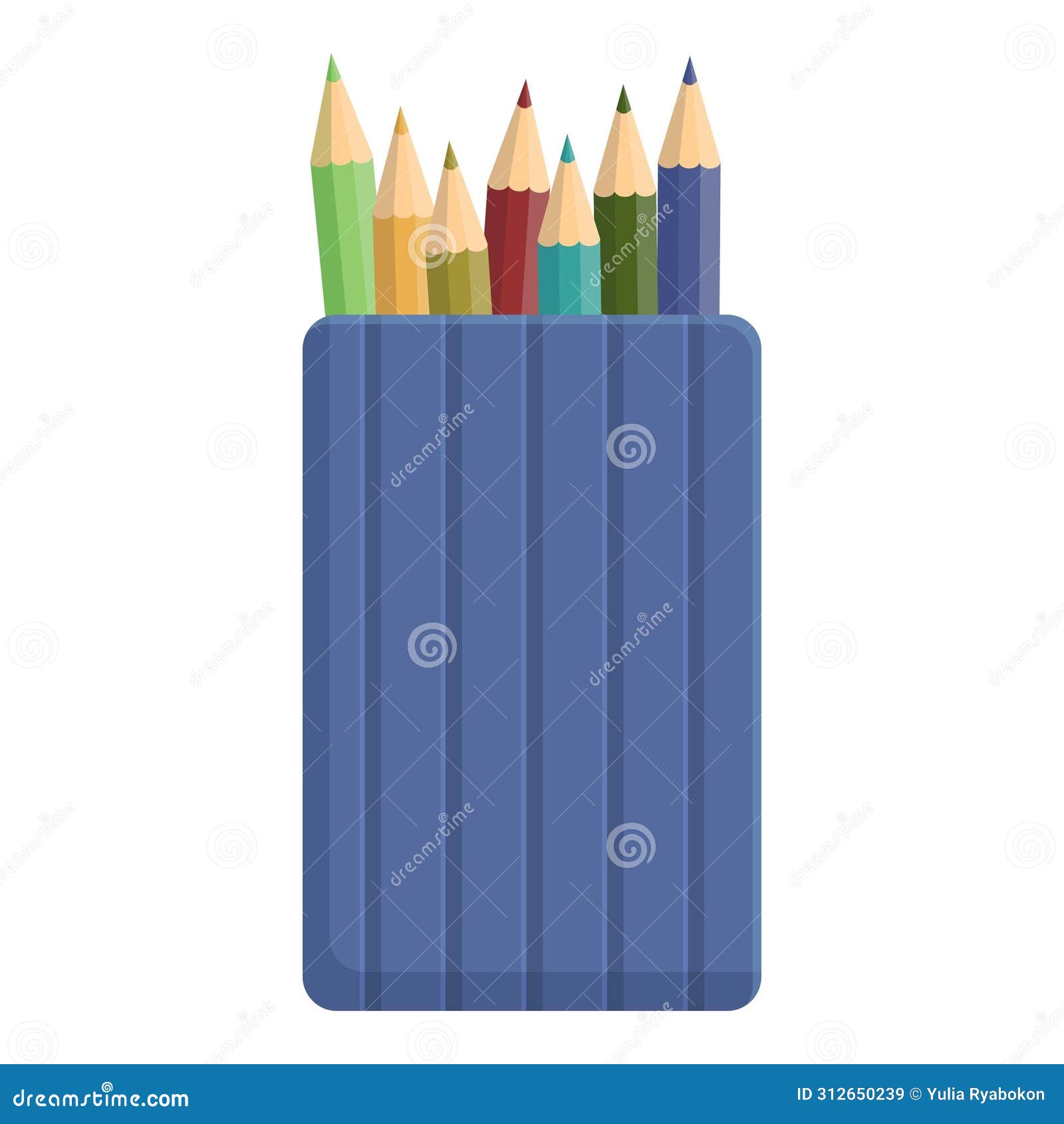 Colorful Pencils Stand Icon Cartoon Vector. School Table Stock Vector ...