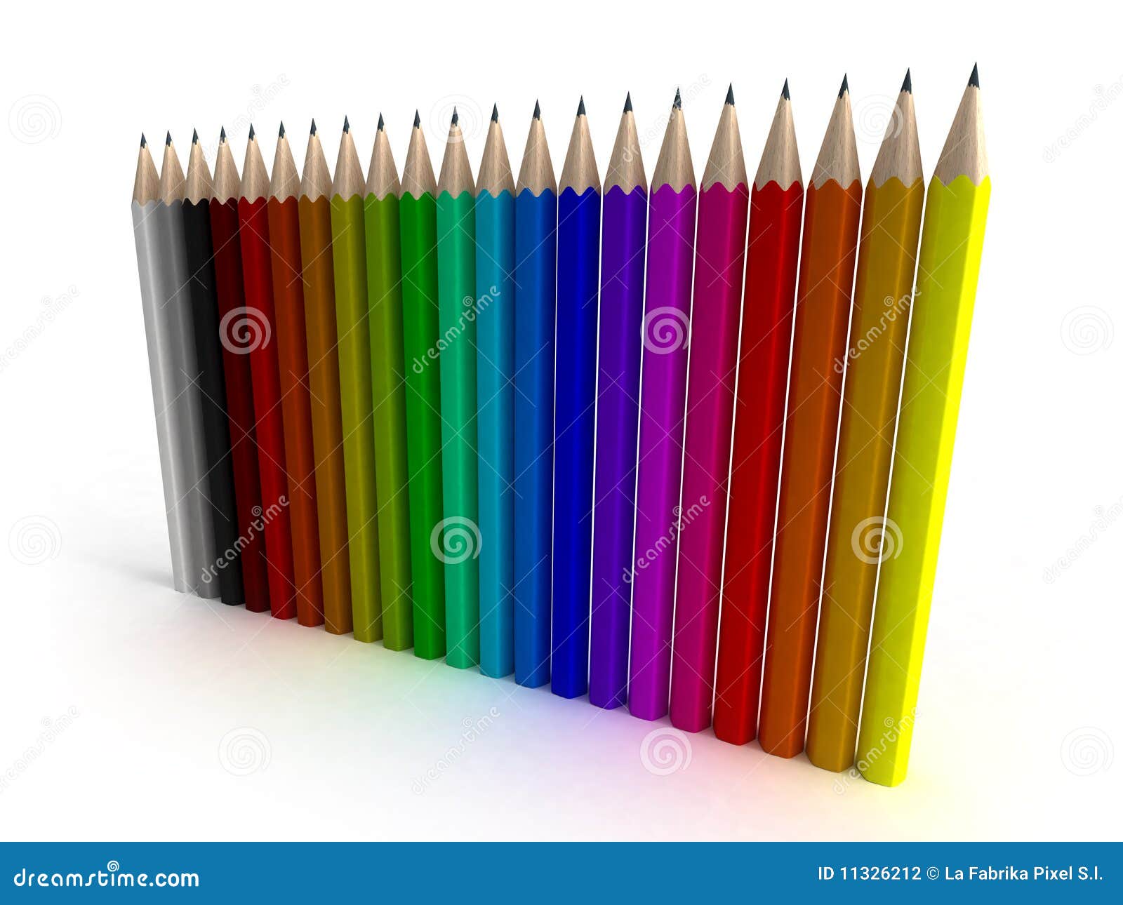 Colorful Pencils in Vertical Position Stock Illustration - Illustration ...