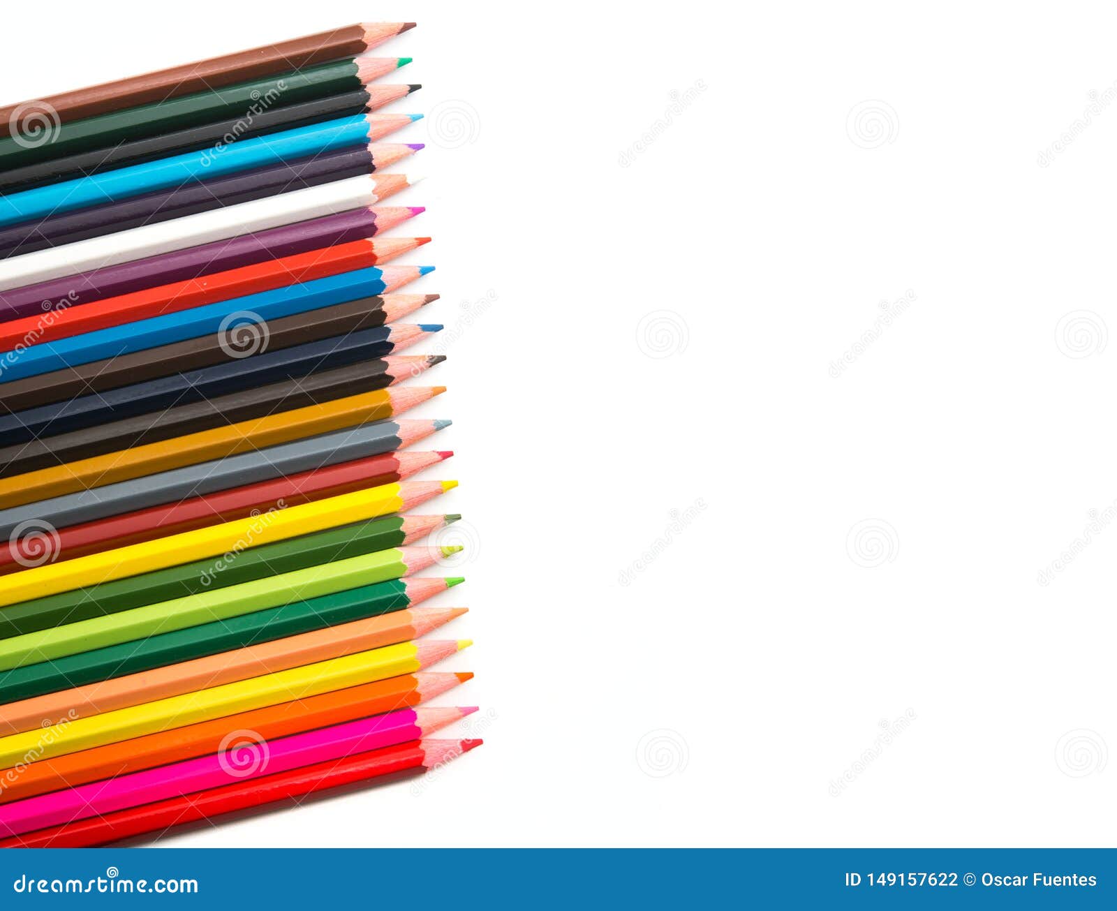 Colorful Pencils on White Background Stock Photo - Image of equipment ...