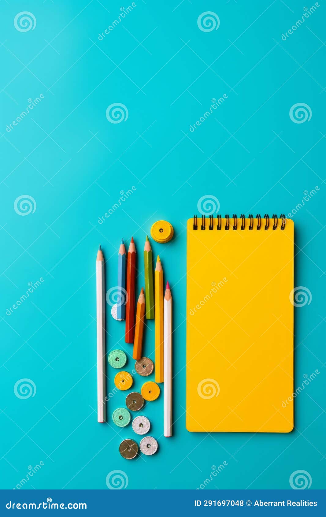 Yellow Notebook Square Frame, Hand Drawn School Supplies Flat Cartoon ...