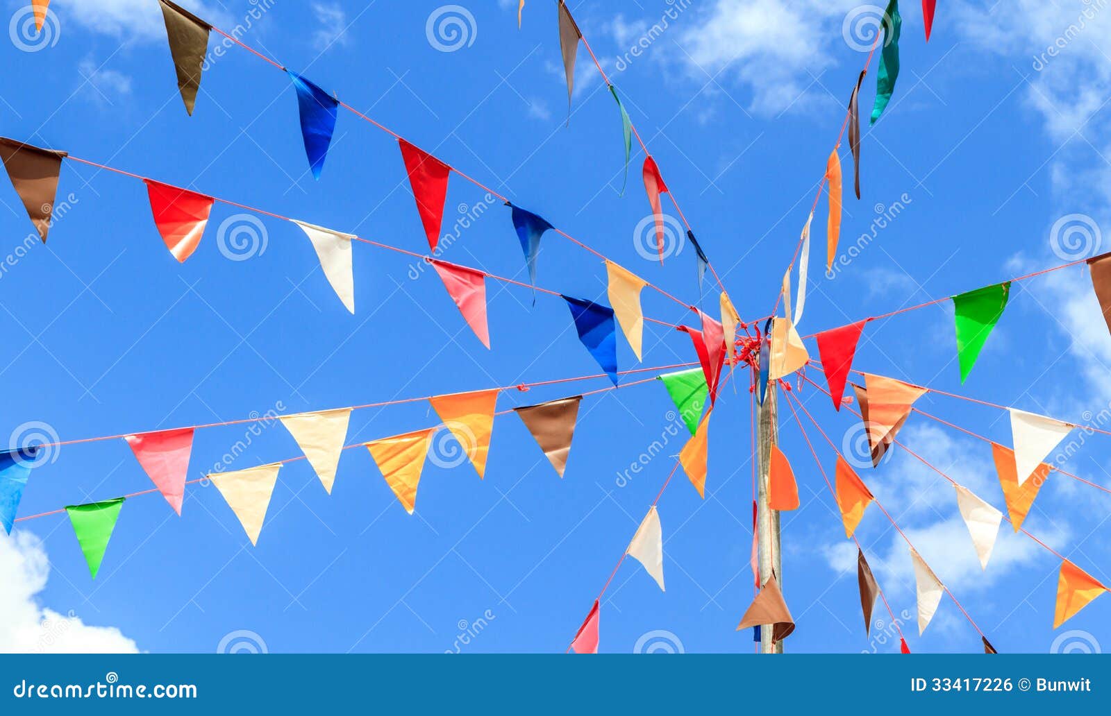 Colorful of pennants stock photo. Image of yellow, string - 33417226