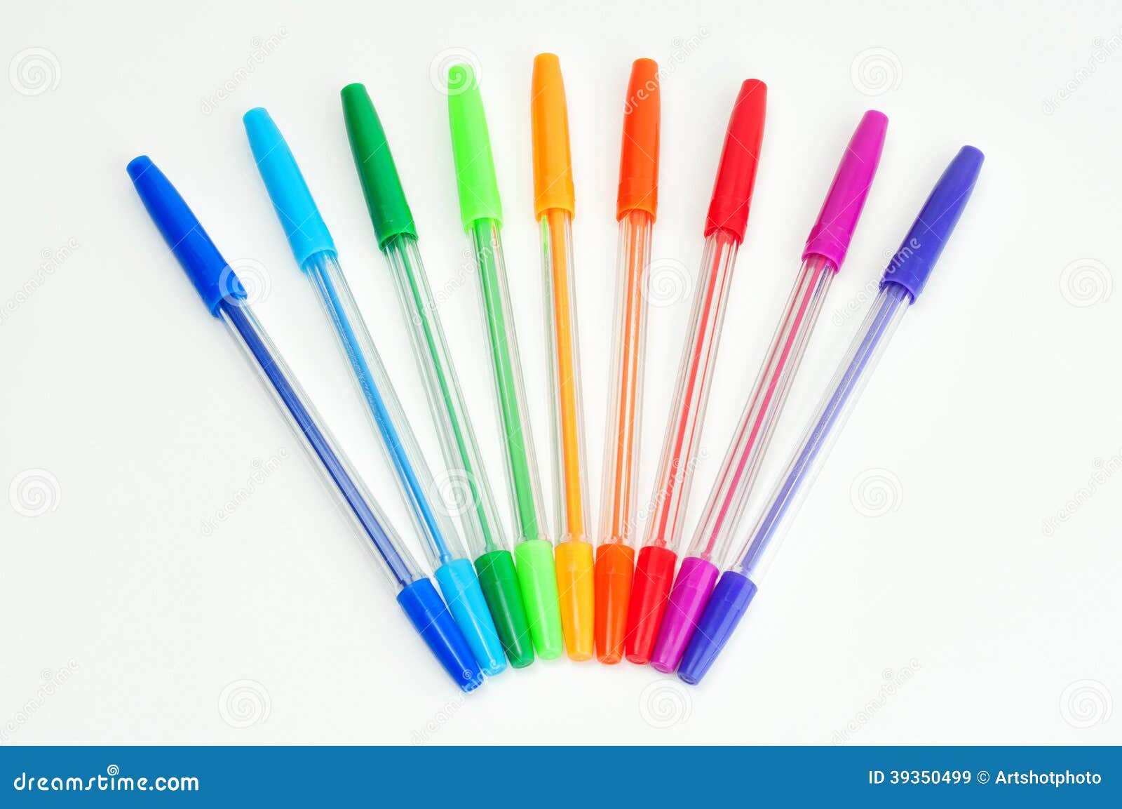 Colorful pens isolated stock image. Image of crayons - 39350499