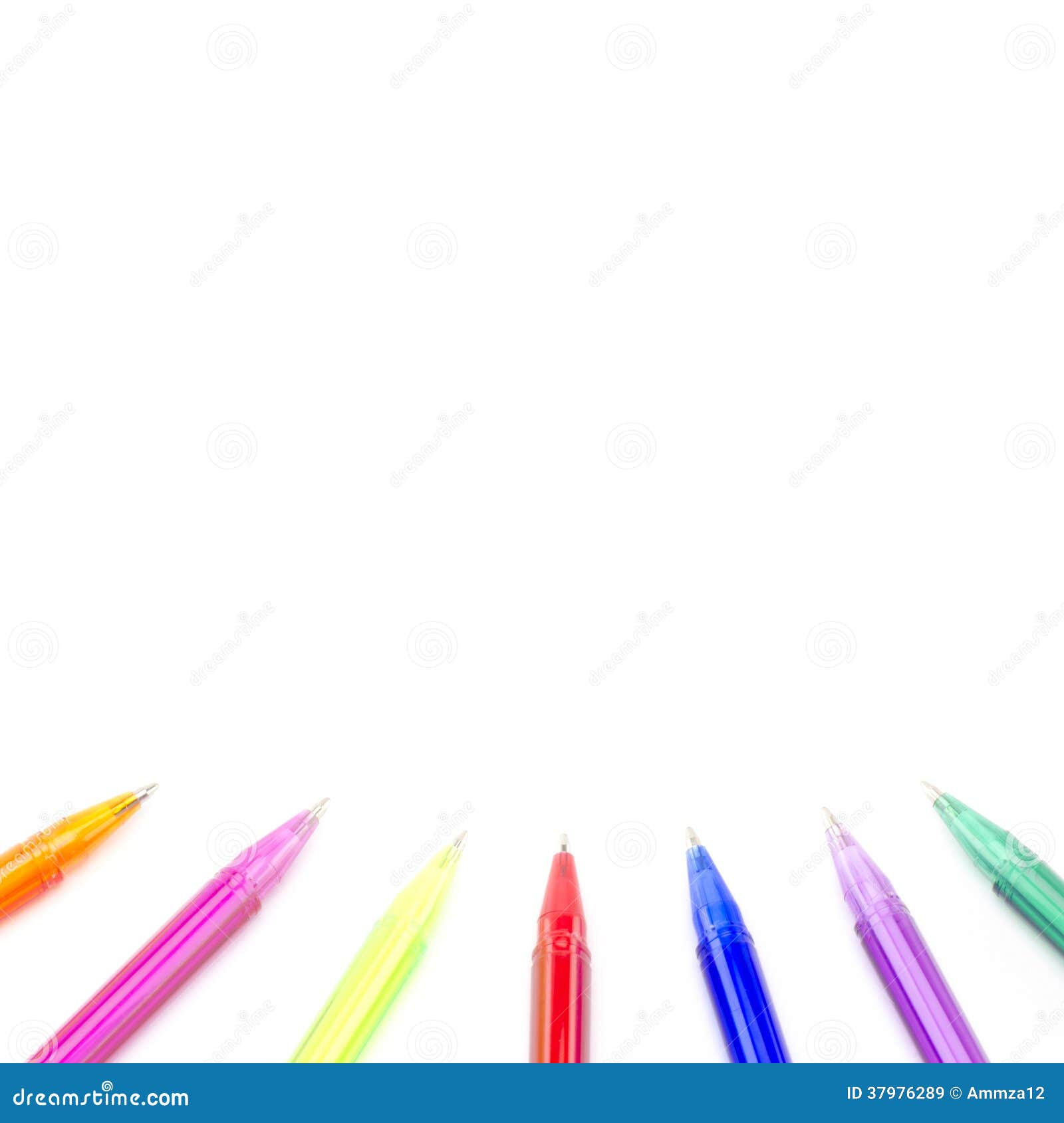 Colorful Pens Isolated on White Stock Image - Image of multicolored ...