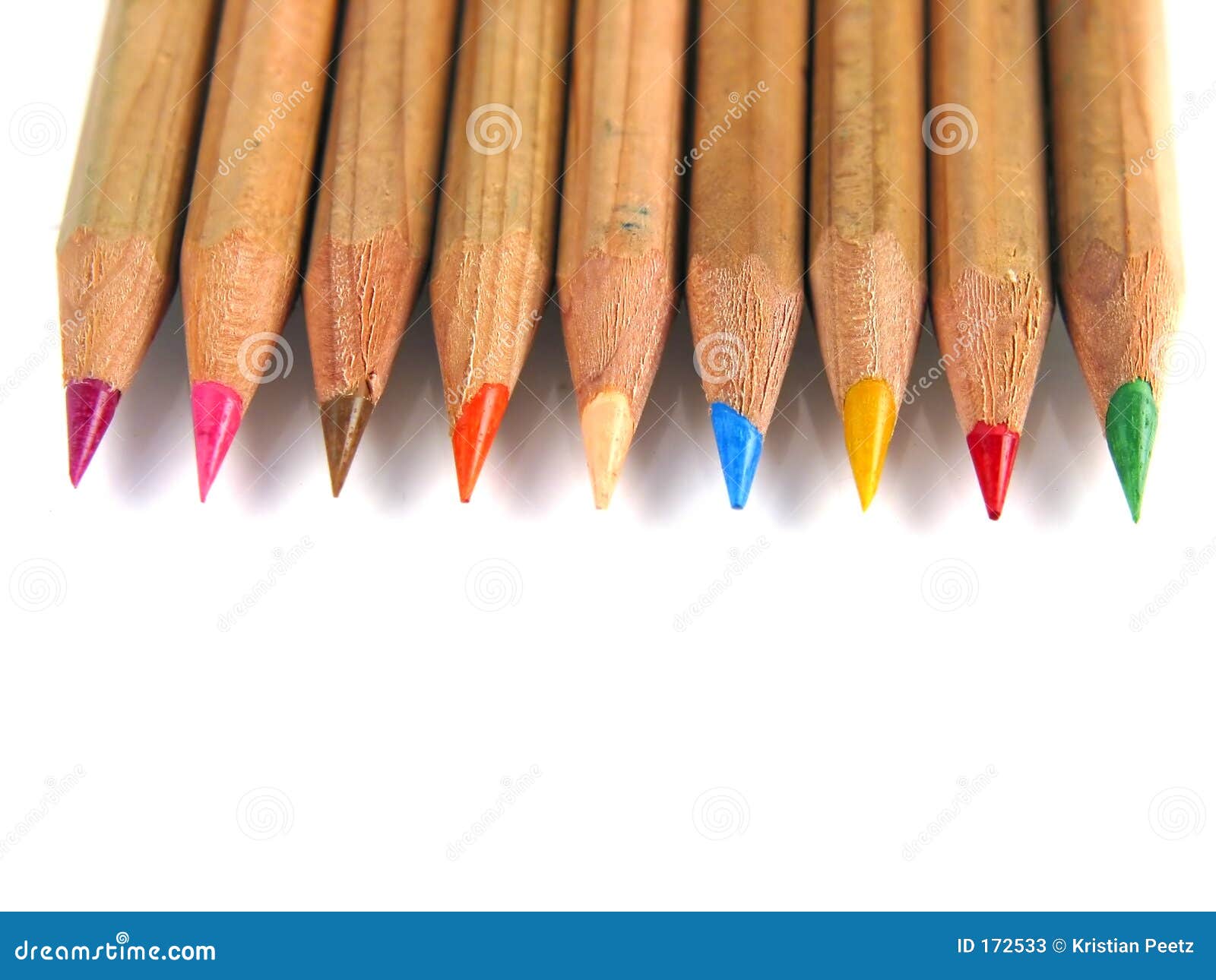 Colorful pens (up-view) stock image. Image of drawing, draw - 172533