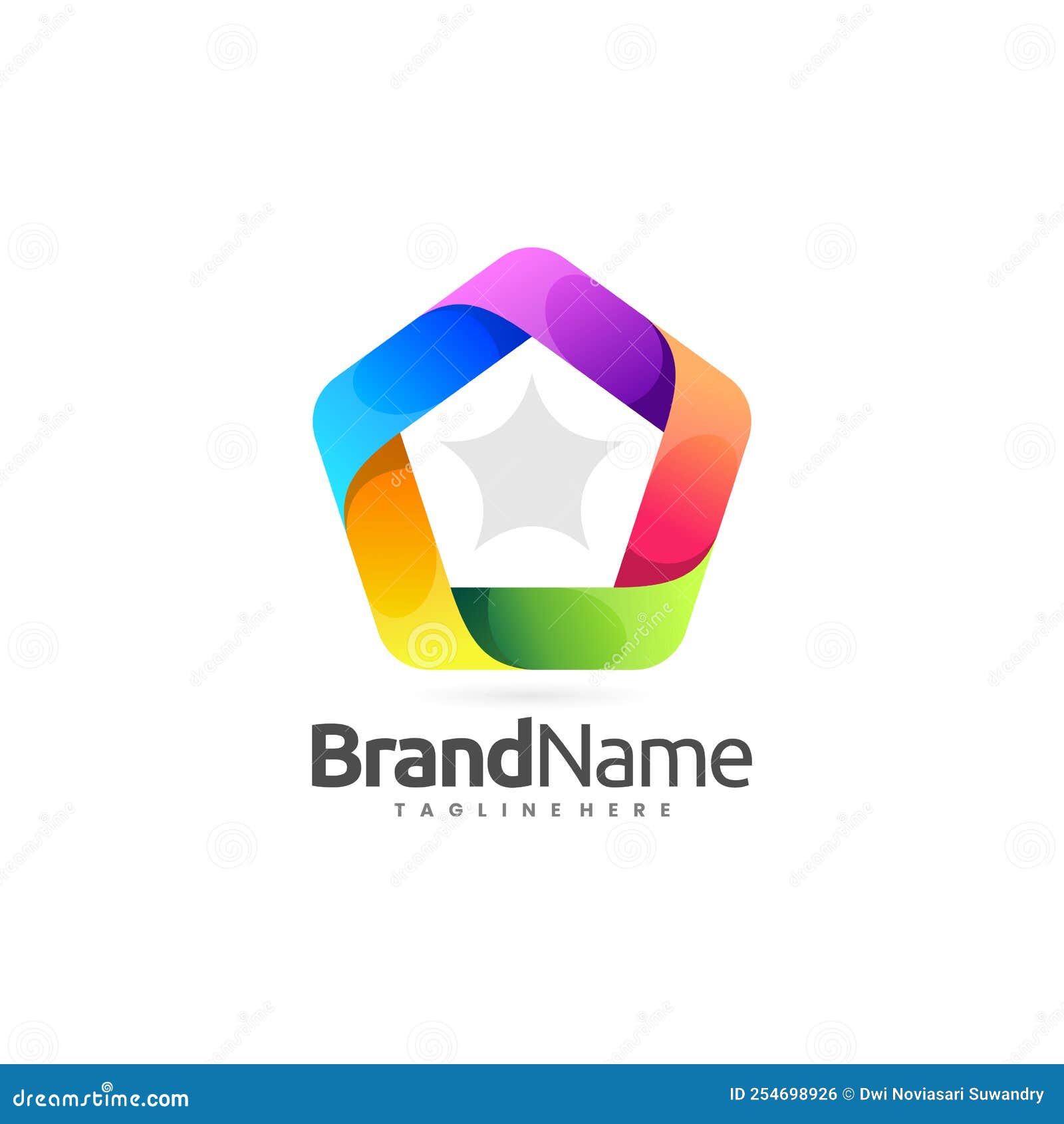 Pentagon Colorful Logo Design Combination Stock Vector - Illustration ...