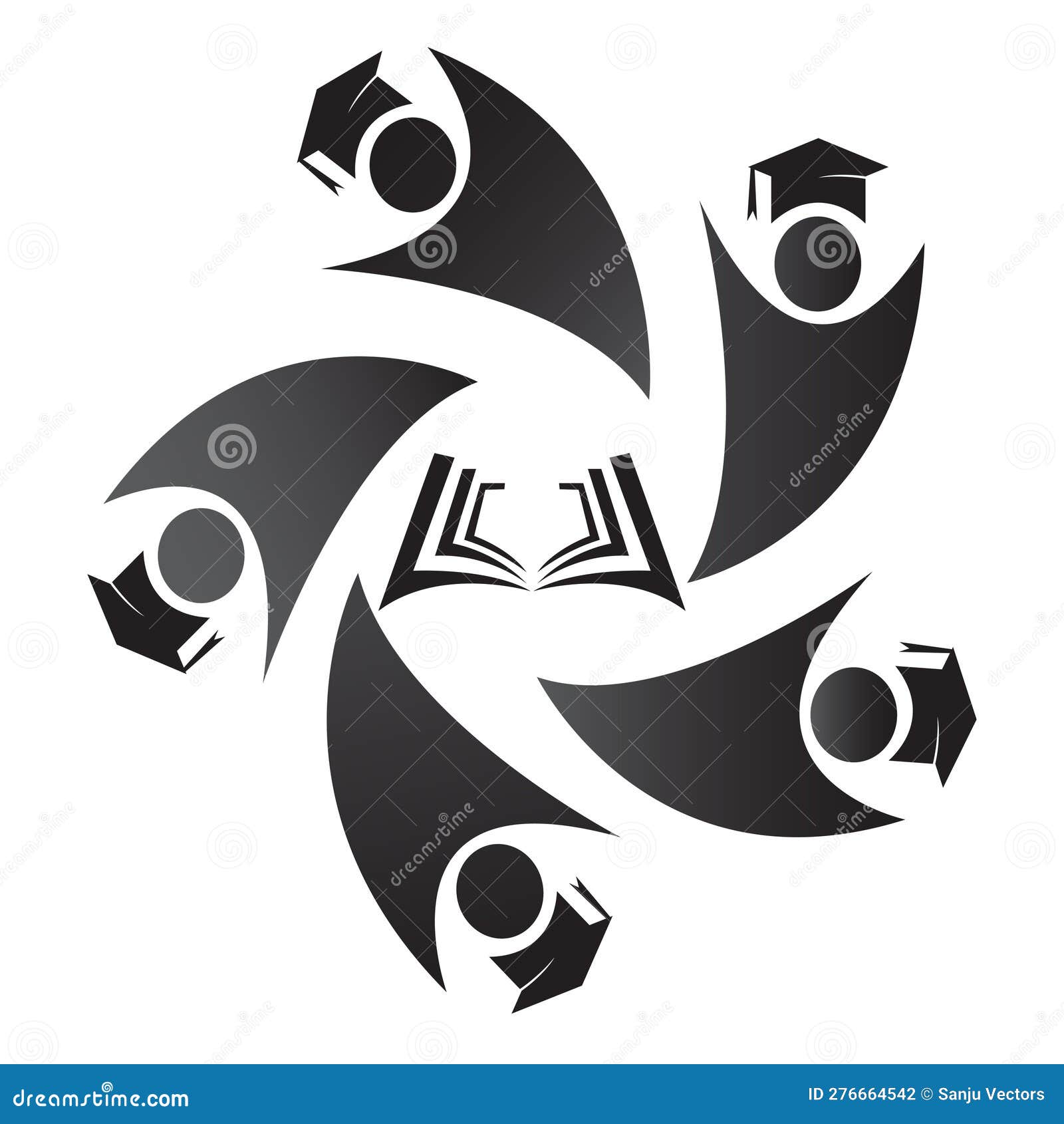 Higher Education Logo Flat Icon Vector Design Isolated with Black ...