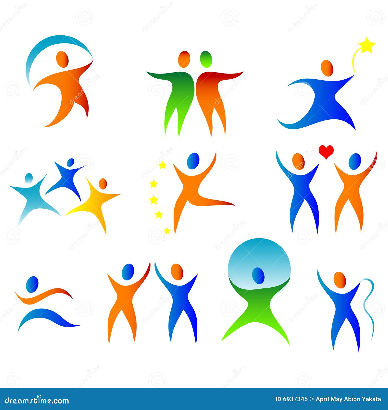 Colorful people stock illustration. Illustration of artistic - 6937345