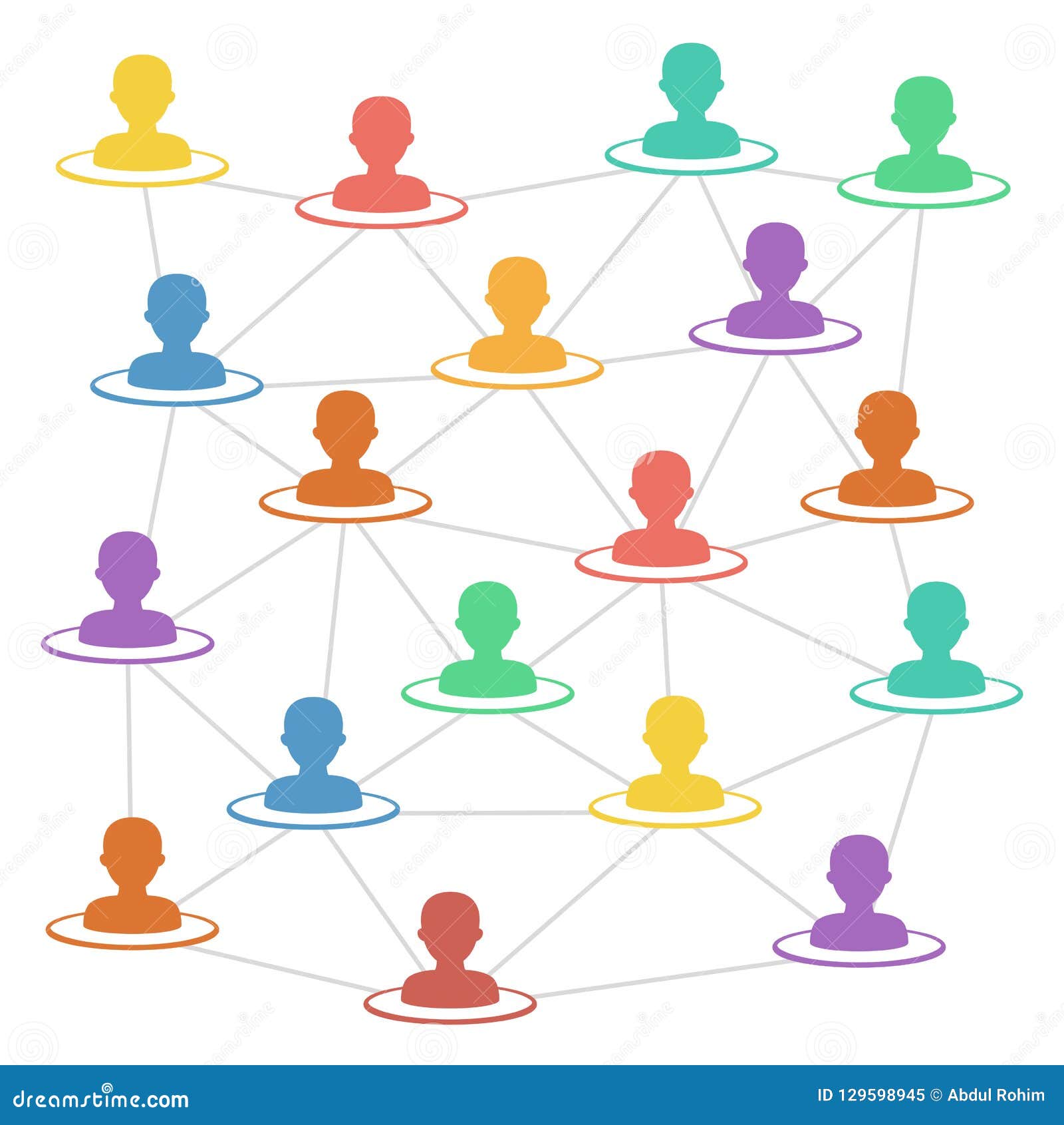 Colorful People Connection Icons Stock Illustration - Illustration of ...