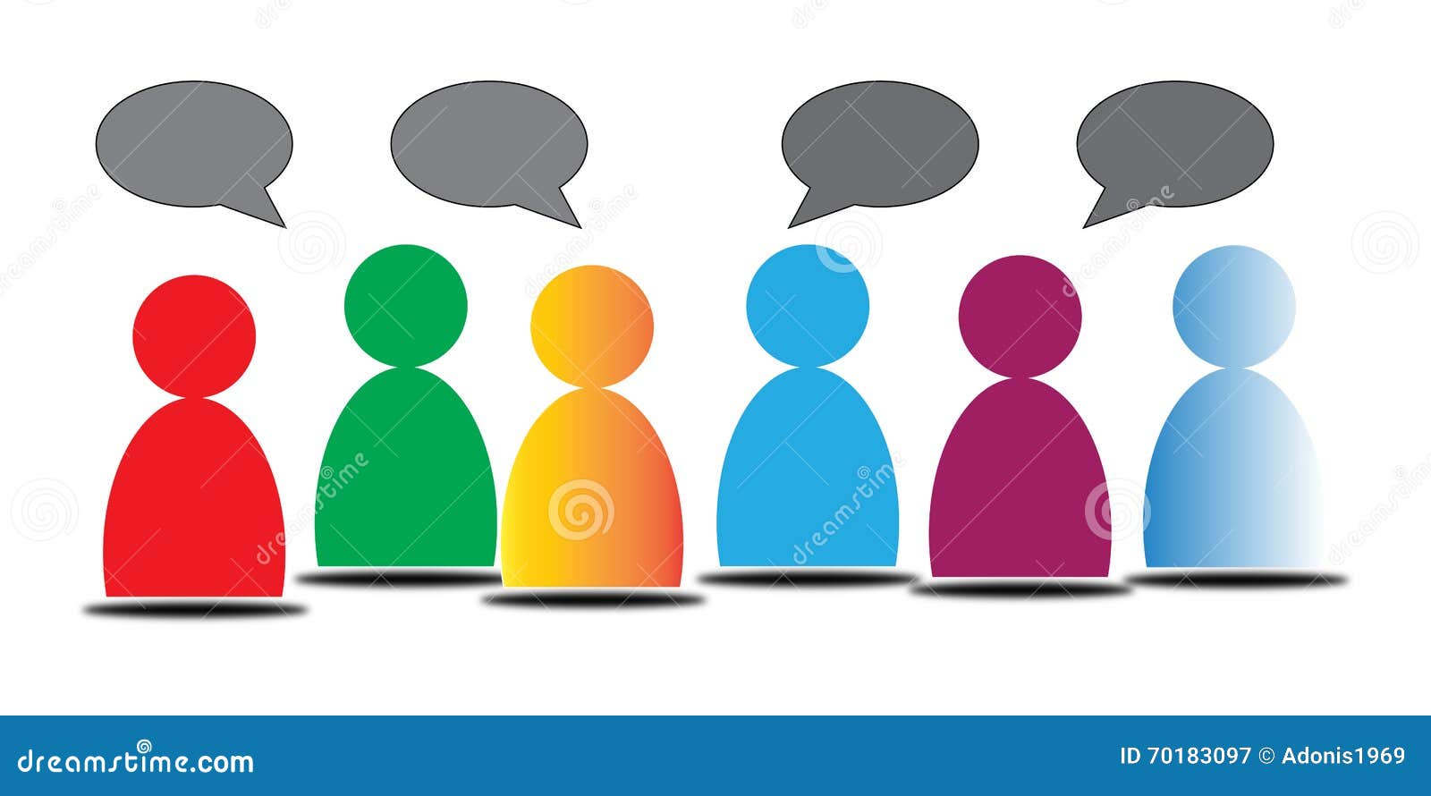 Colorful People with Conversation Bubbles Stock Image - Image of ...