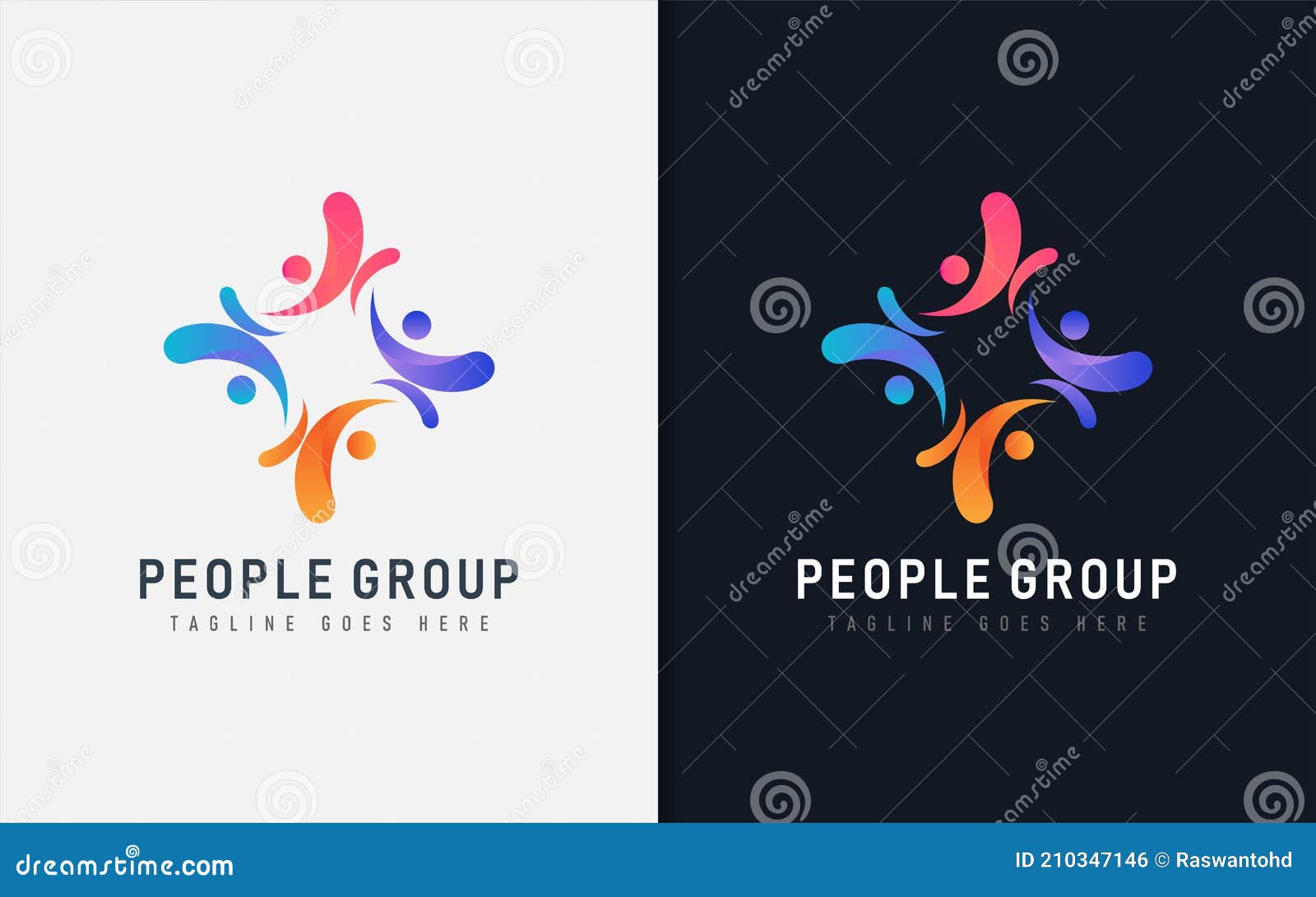 Colorful People Group Symbol Combination. Vector Logo Illustration ...