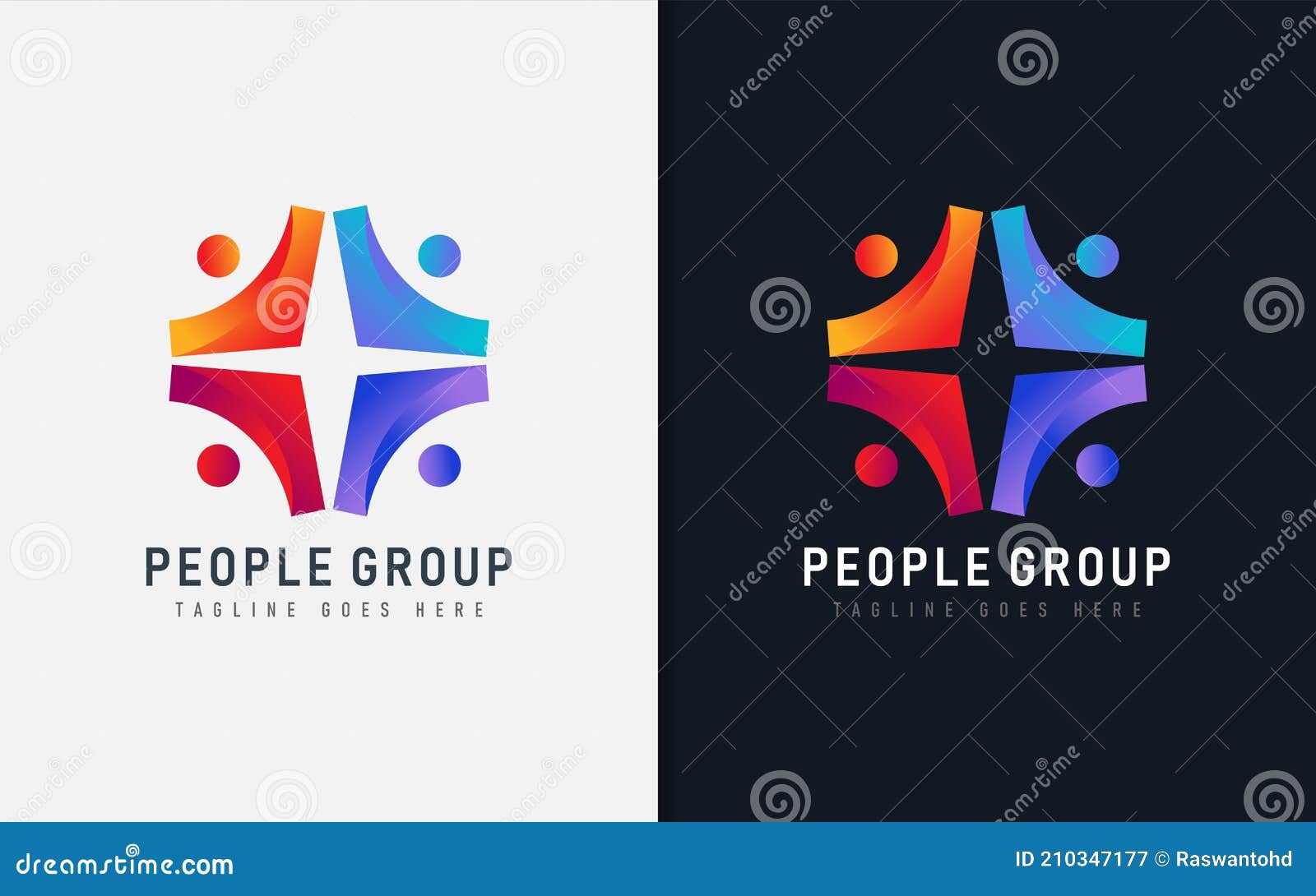 Colorful People Group Symbol Combination. Vector Logo Illustration ...