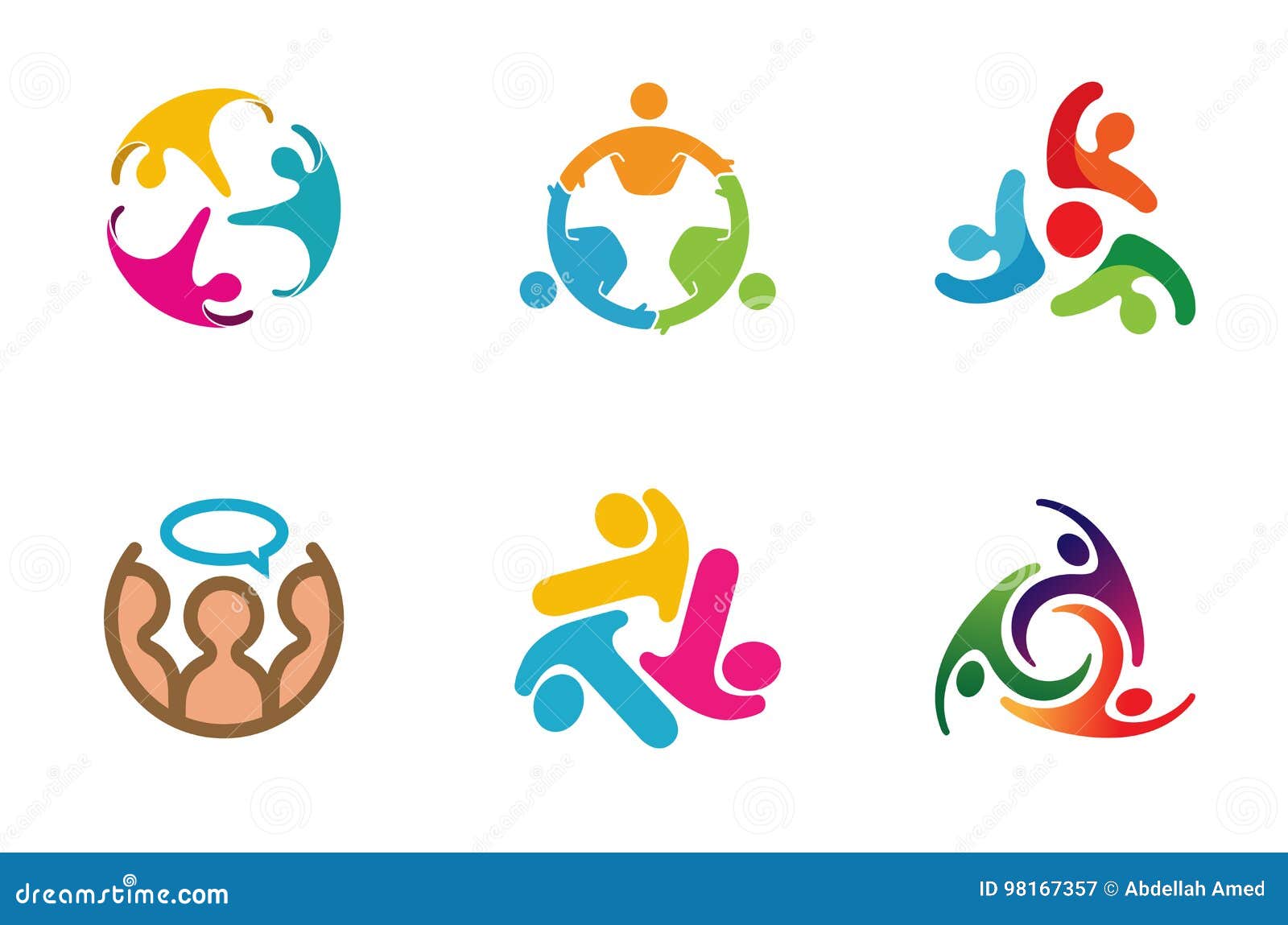 Colorful People Group Team Logo Vector Design Stock Vector ...