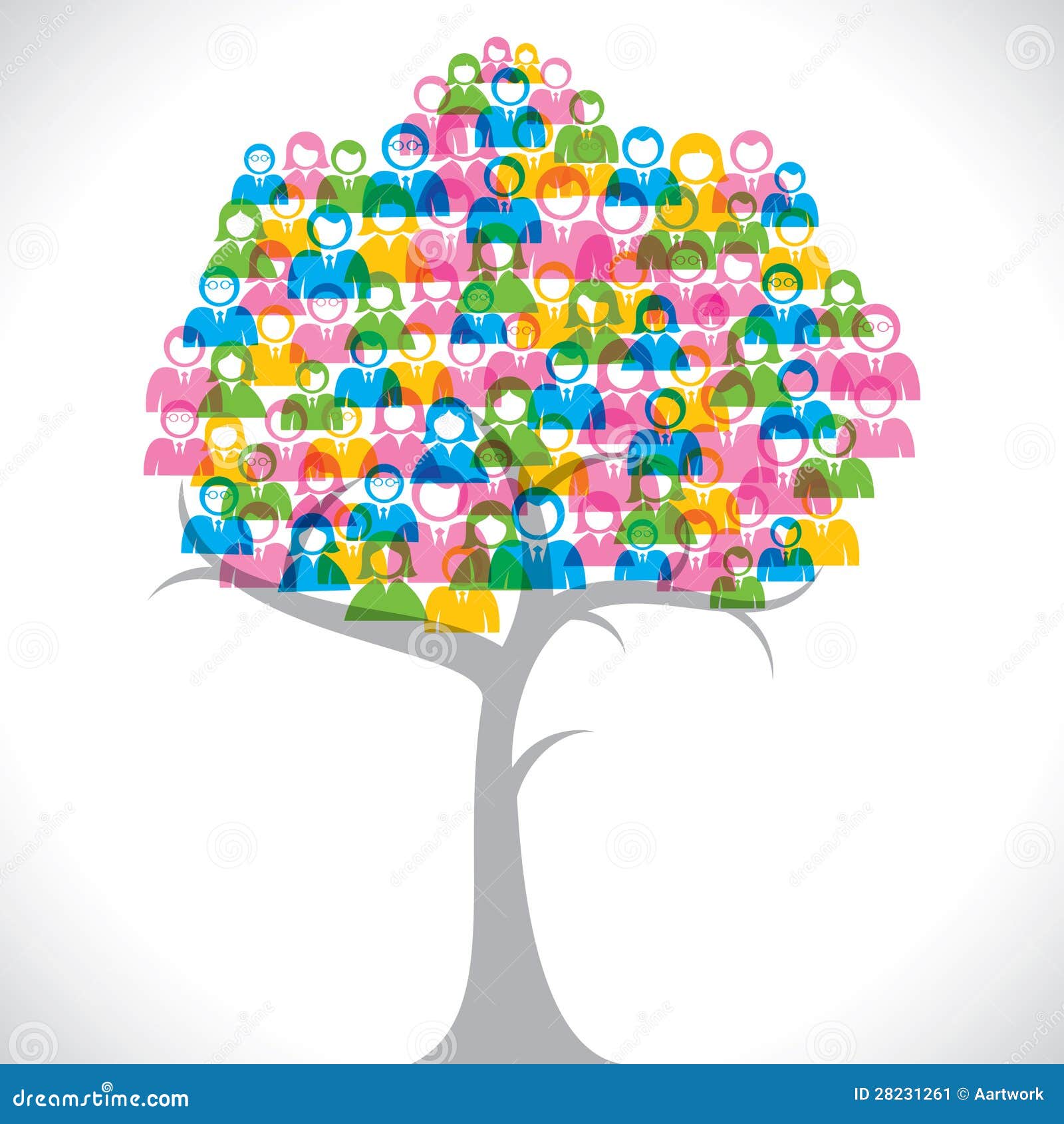 Colorful people group tree stock vector. Illustration of company - 28231261