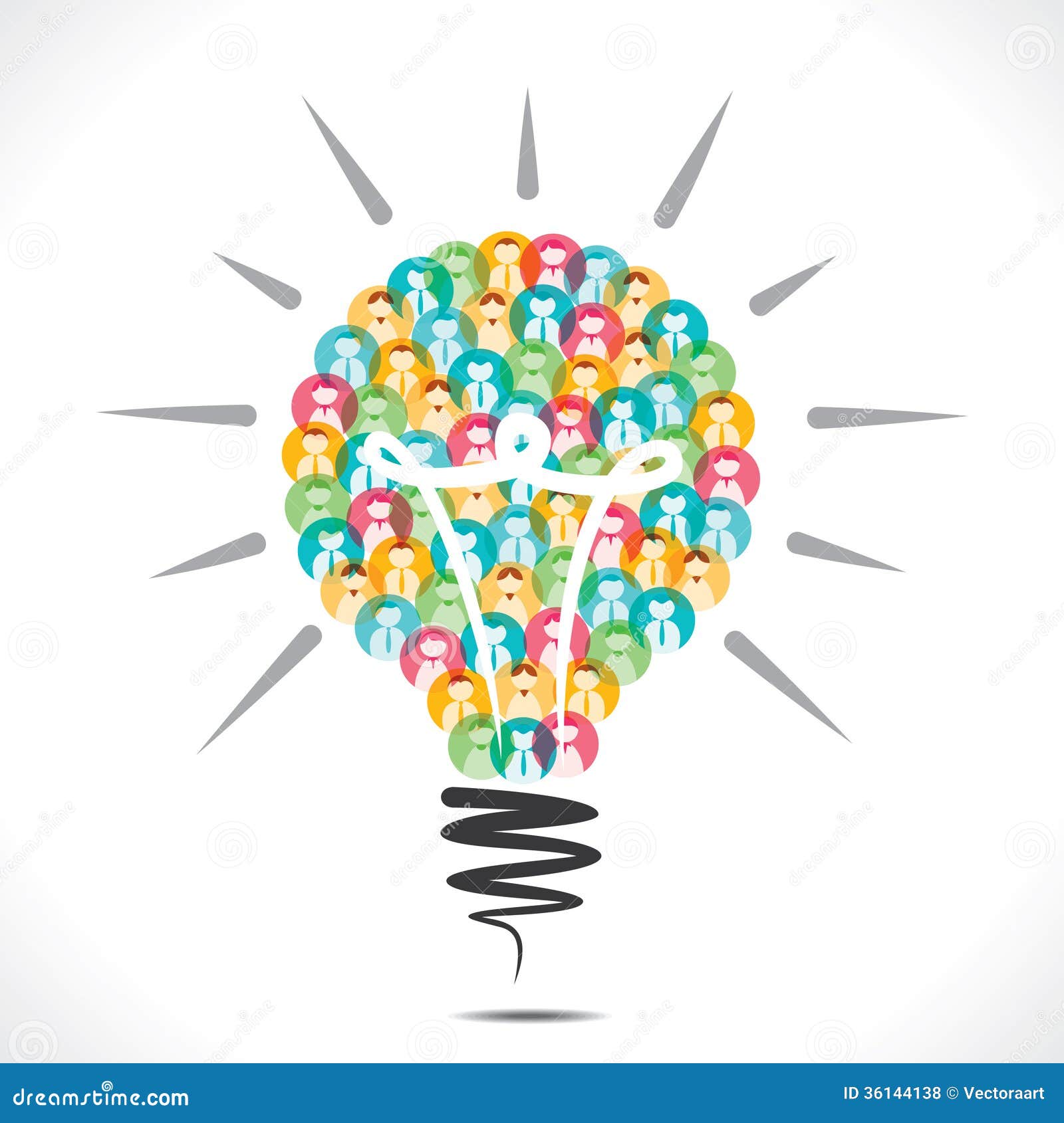 Colorful People Icon Design Bulb Stock Vector - Illustration of ...