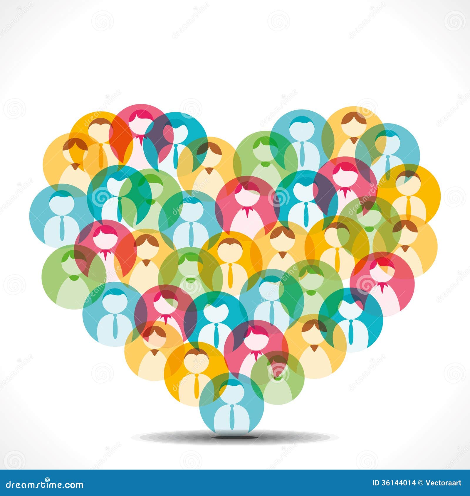 Colorful People Icon Design Heart Shape Stock Vector - Illustration of ...
