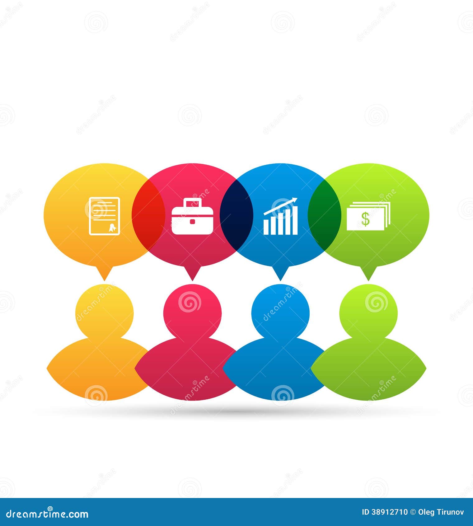 Colorful People Icons with Infographic Elements Stock Vector ...