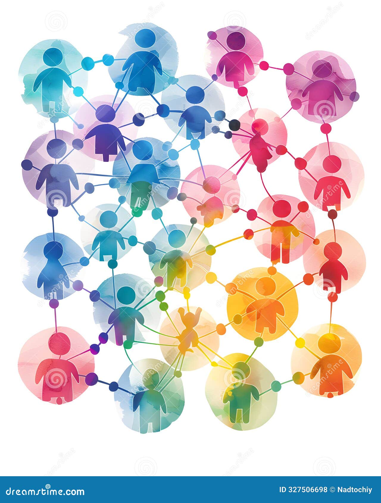 Colorful People Networking Connection Abstract Illustration Stock Photo ...