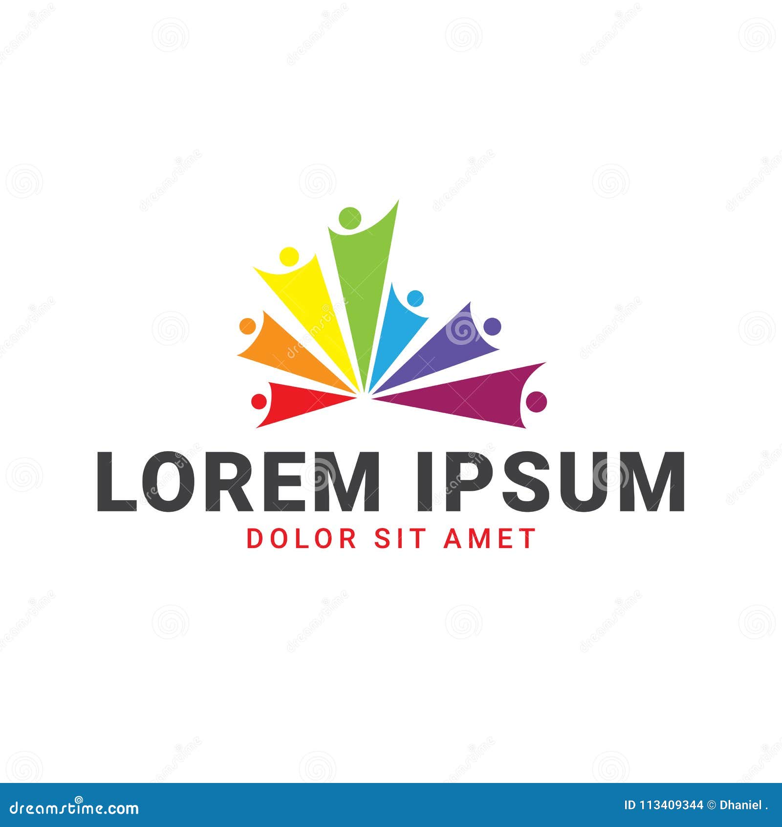 People Logo Design stock vector. Illustration of magenta - 113409344