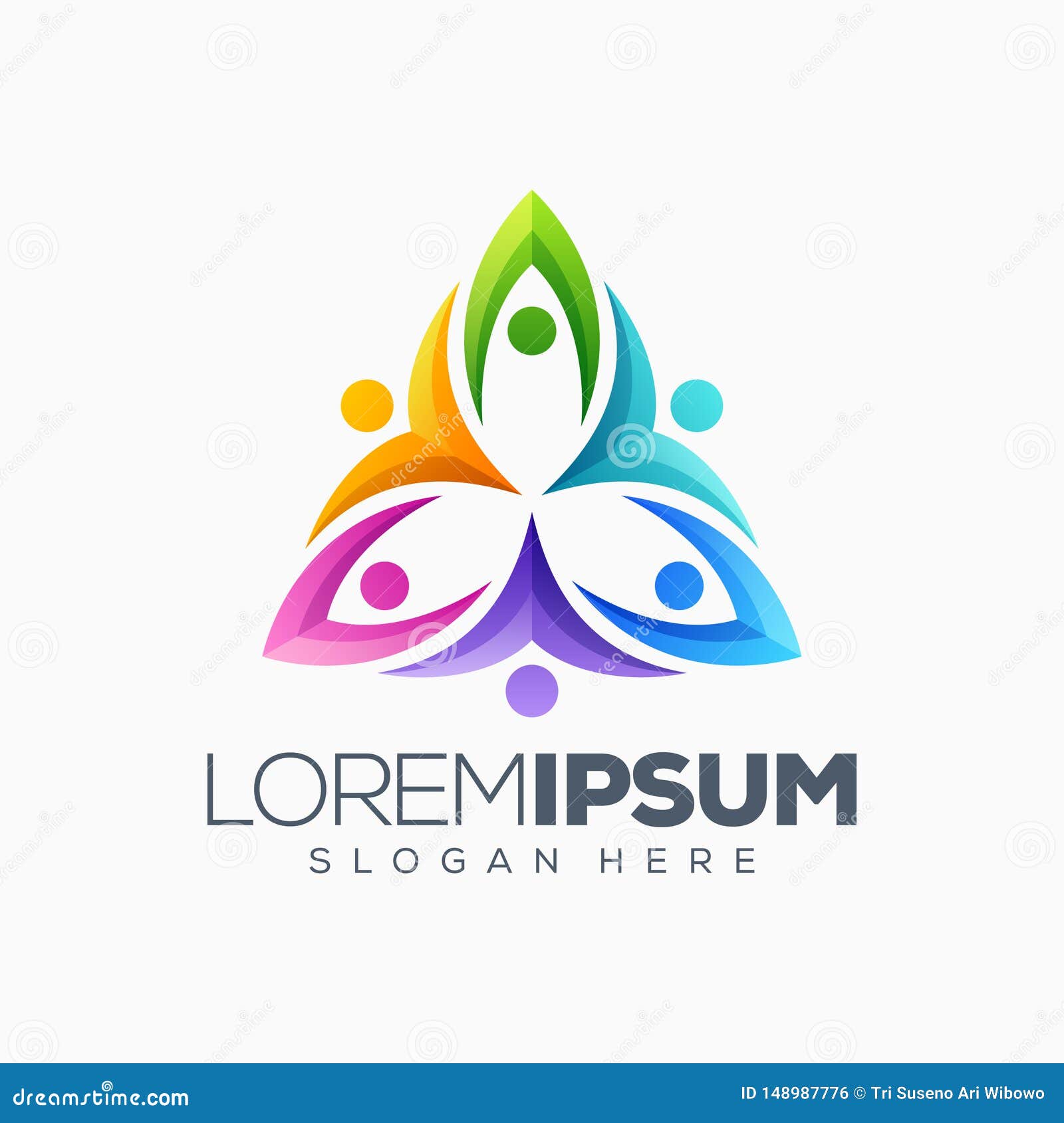 Colorful People Logo Design Vector Illustration Stock Illustration ...