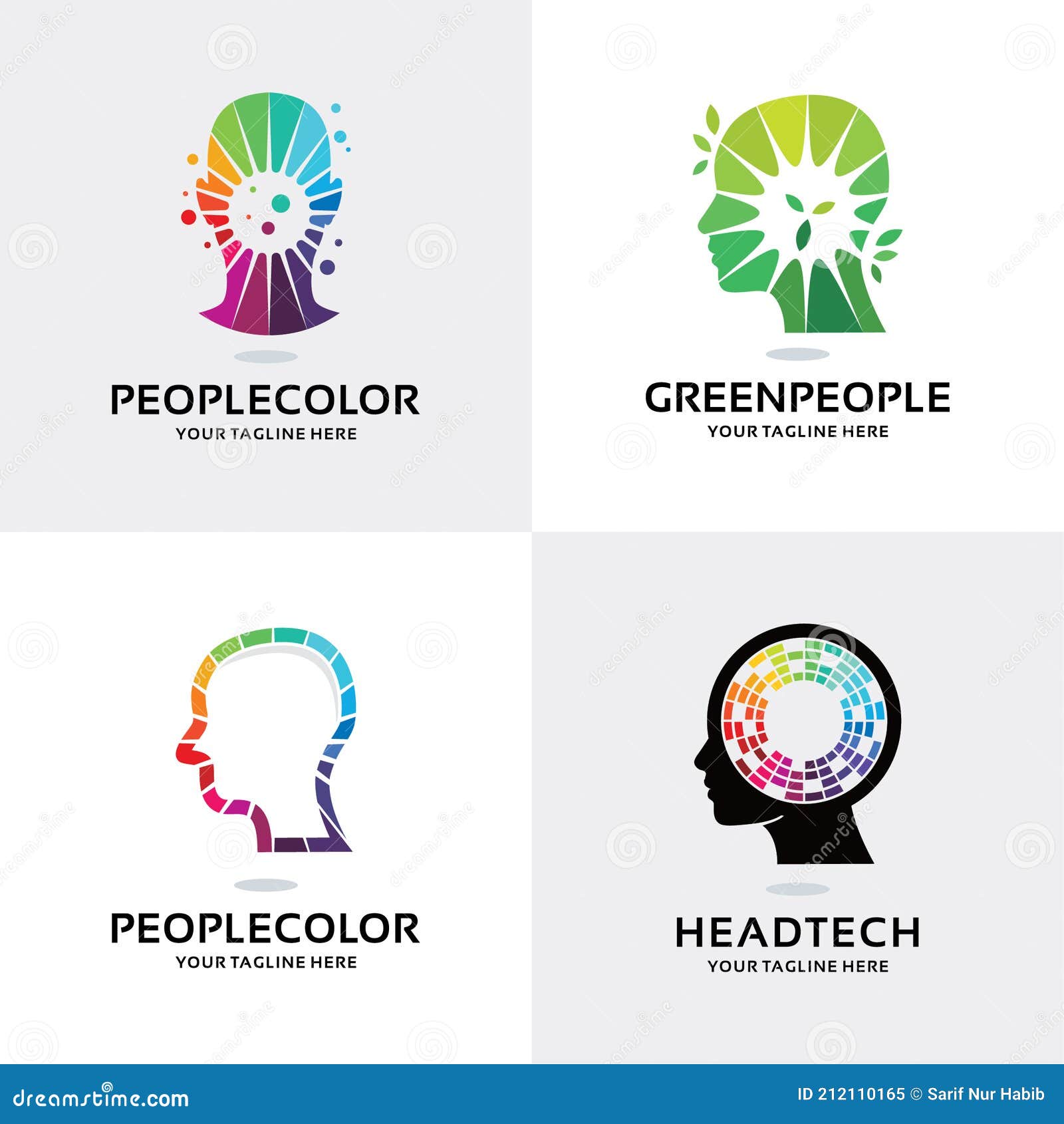 Colorful People Logo Set Design Template Collection Stock Vector ...