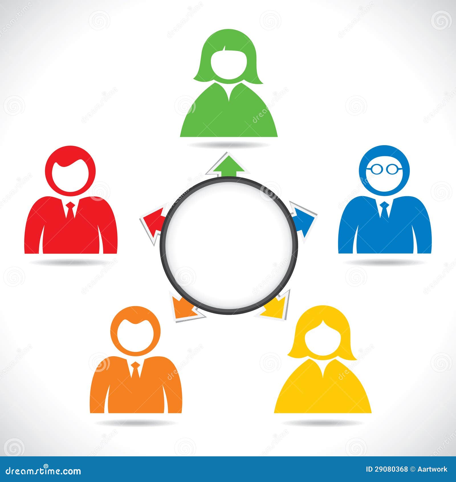 Colorful People Point Arrow Stock Vector - Illustration of corporate ...