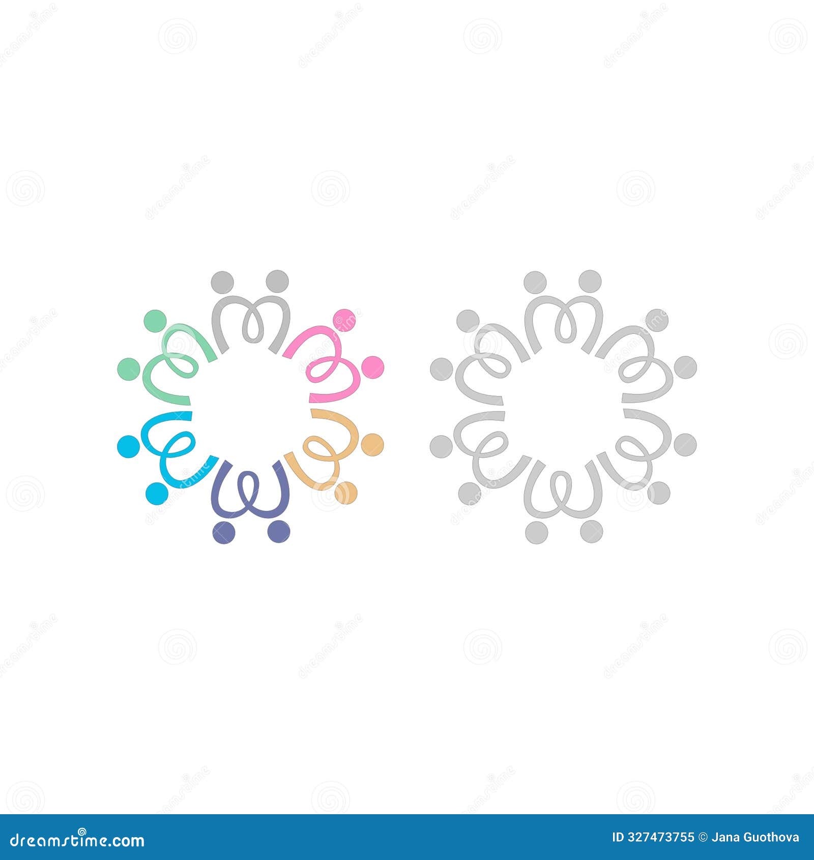 COLORFUL PEOPLE TOGETHER TEAM TEAMWORK SIGN SYMBOL Stock Vector ...