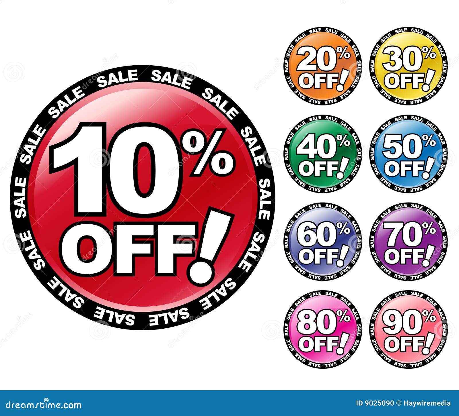 Colorful Percent OFF Icons stock vector. Illustration of haggle - 9025090