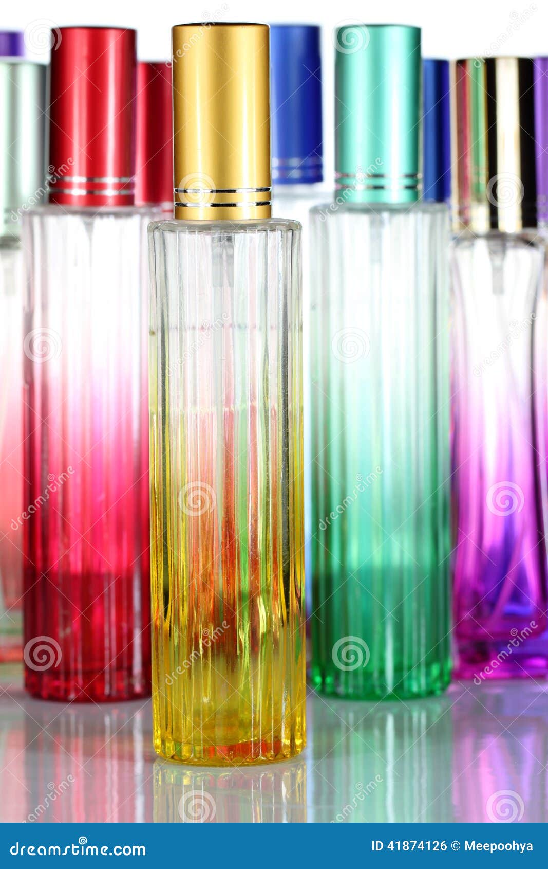 Colorful of Perfume Bottles. Stock Photo - Image of perfume, color ...